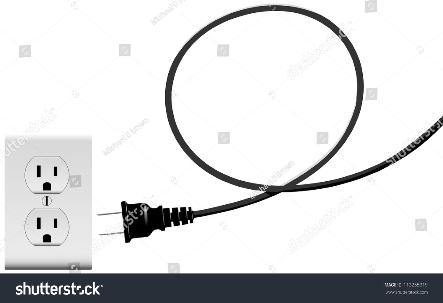 Electric Power Cord Loop Forms Copyspace Stock Vector (Royalty Free ...
