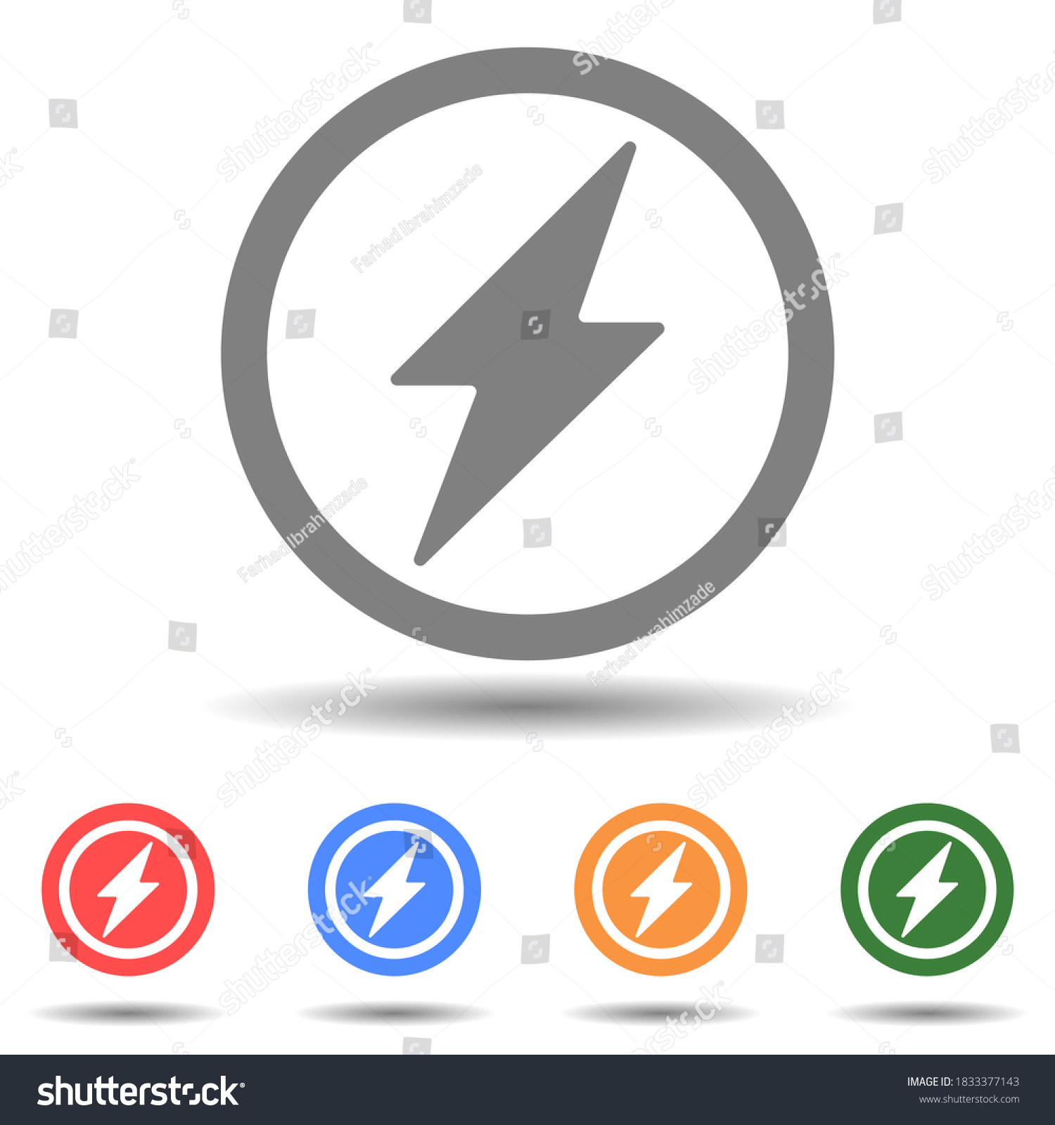 Electric Power Lightning Icon Vector Stock Vector (Royalty Free ...