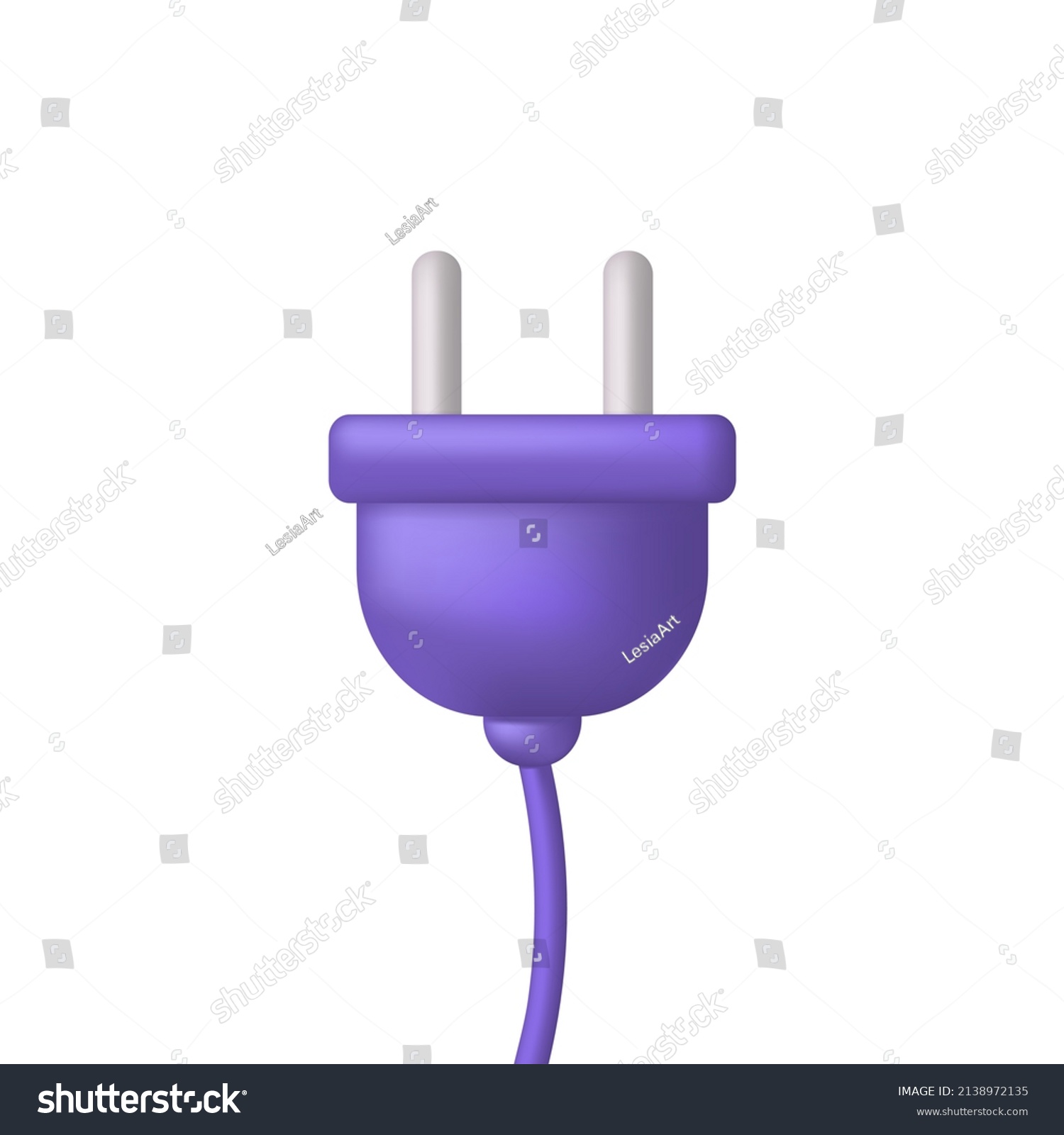 Electric Power Plug 3d Rendering Isolated Stock Vector (Royalty Free ...