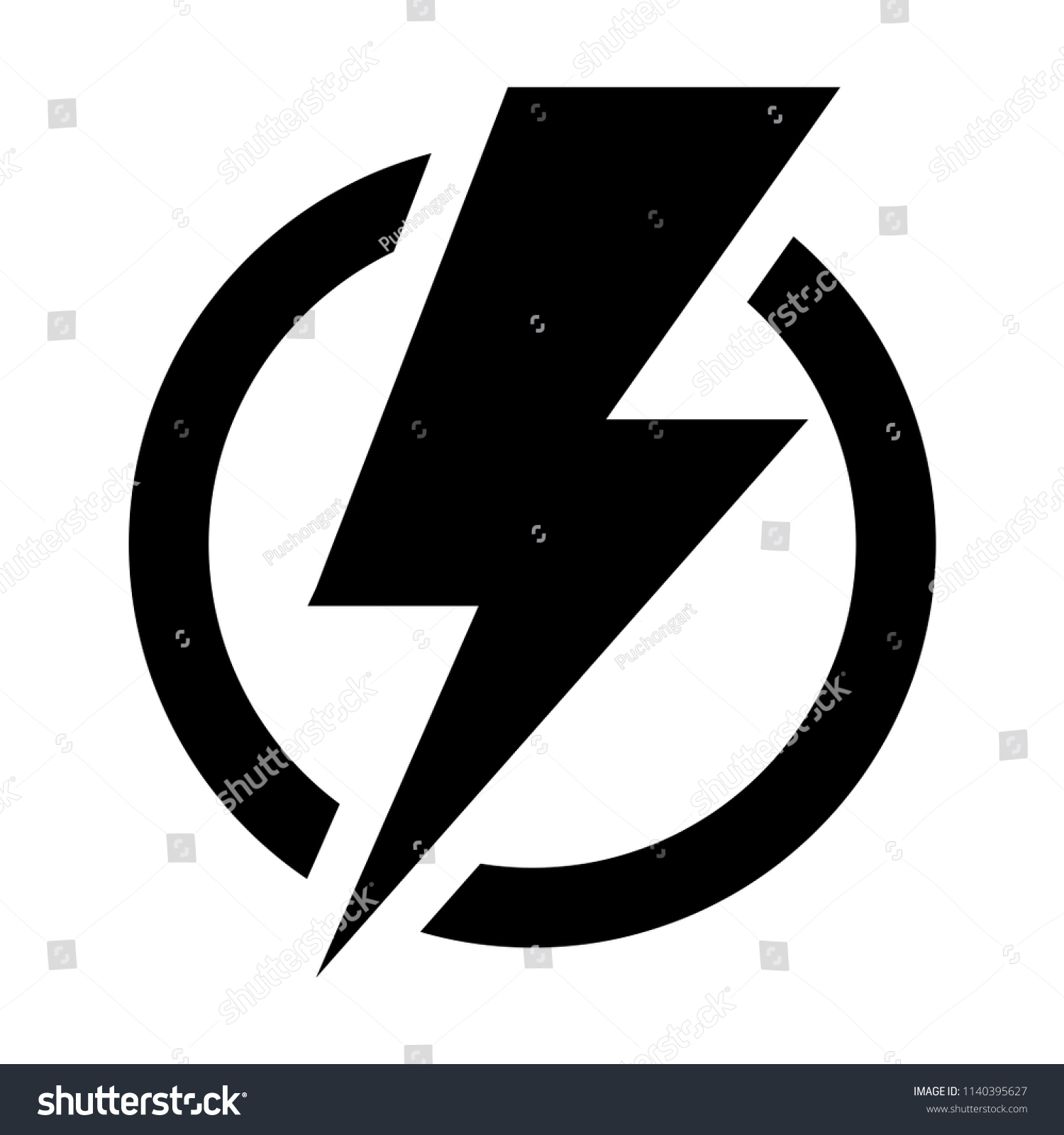 Electric Power Vector Icon Stock Vector (Royalty Free) 1140395627 ...