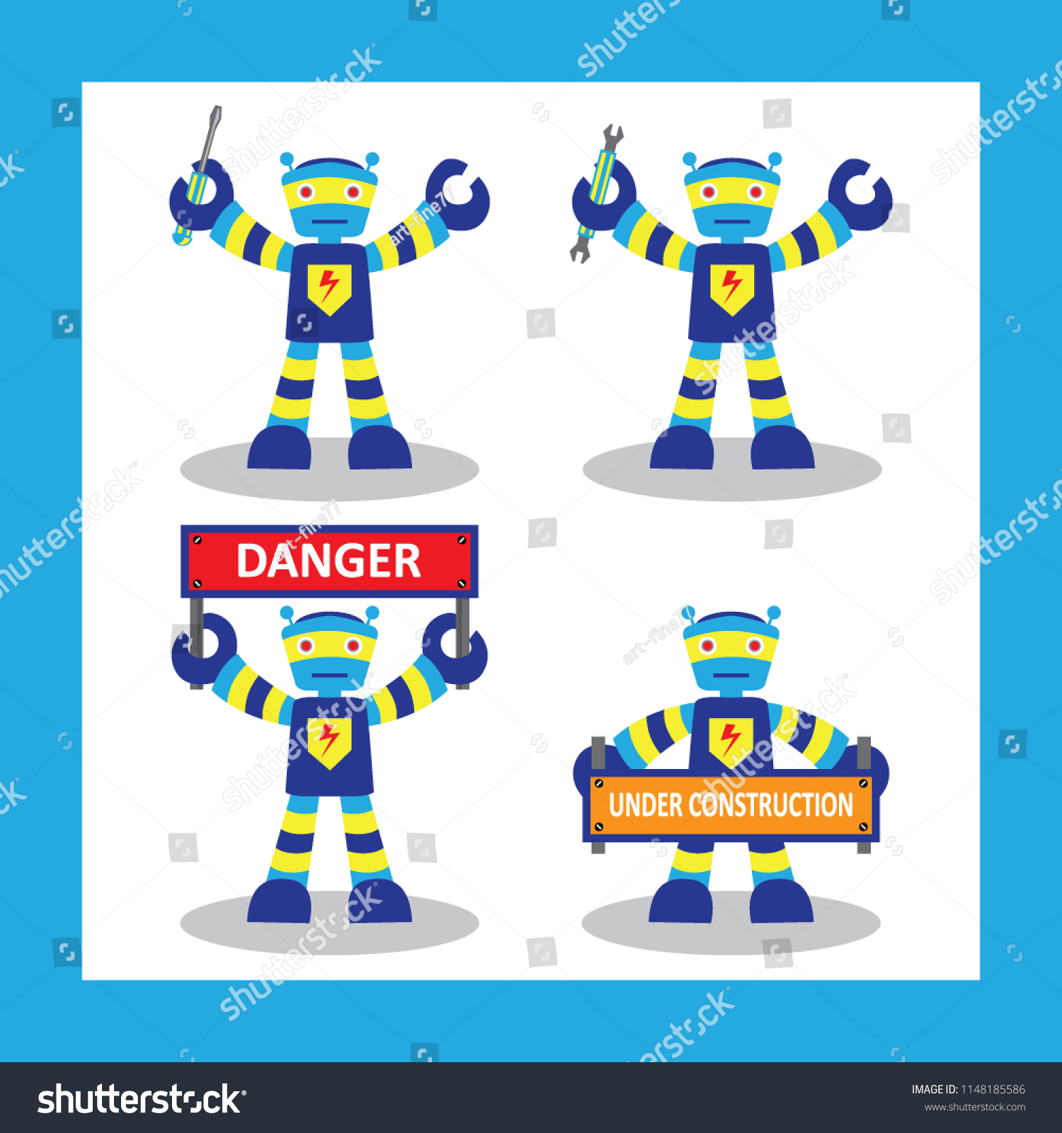 Electric Robot Construction Stock Vector (Royalty Free) 1148185586 ...