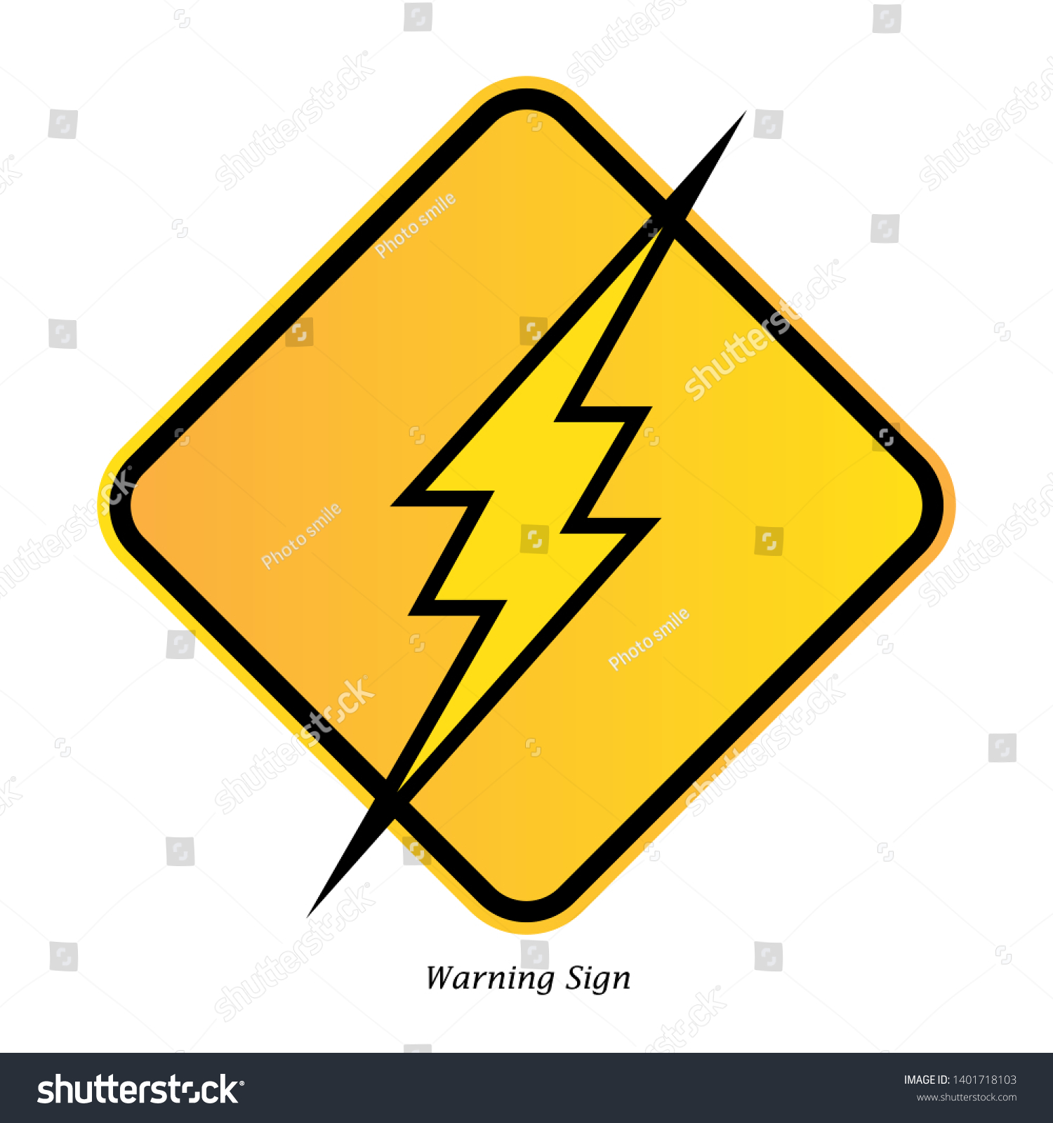 Electric Shock Warning Sign Thunder Logo Stock Vector (Royalty Free ...