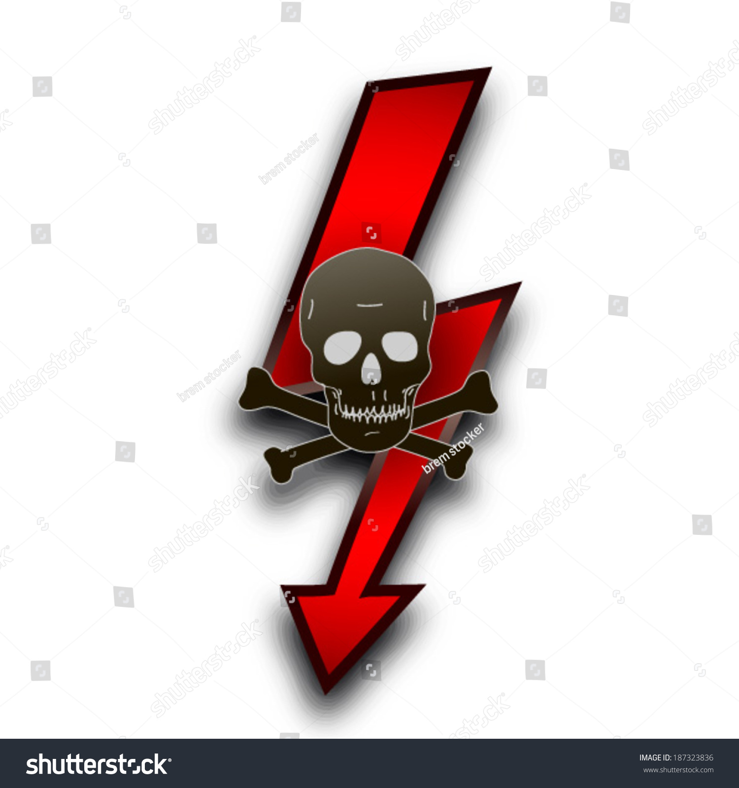 Electric Skull Arrow Stock Vector (Royalty Free) 187323836 | Shutterstock