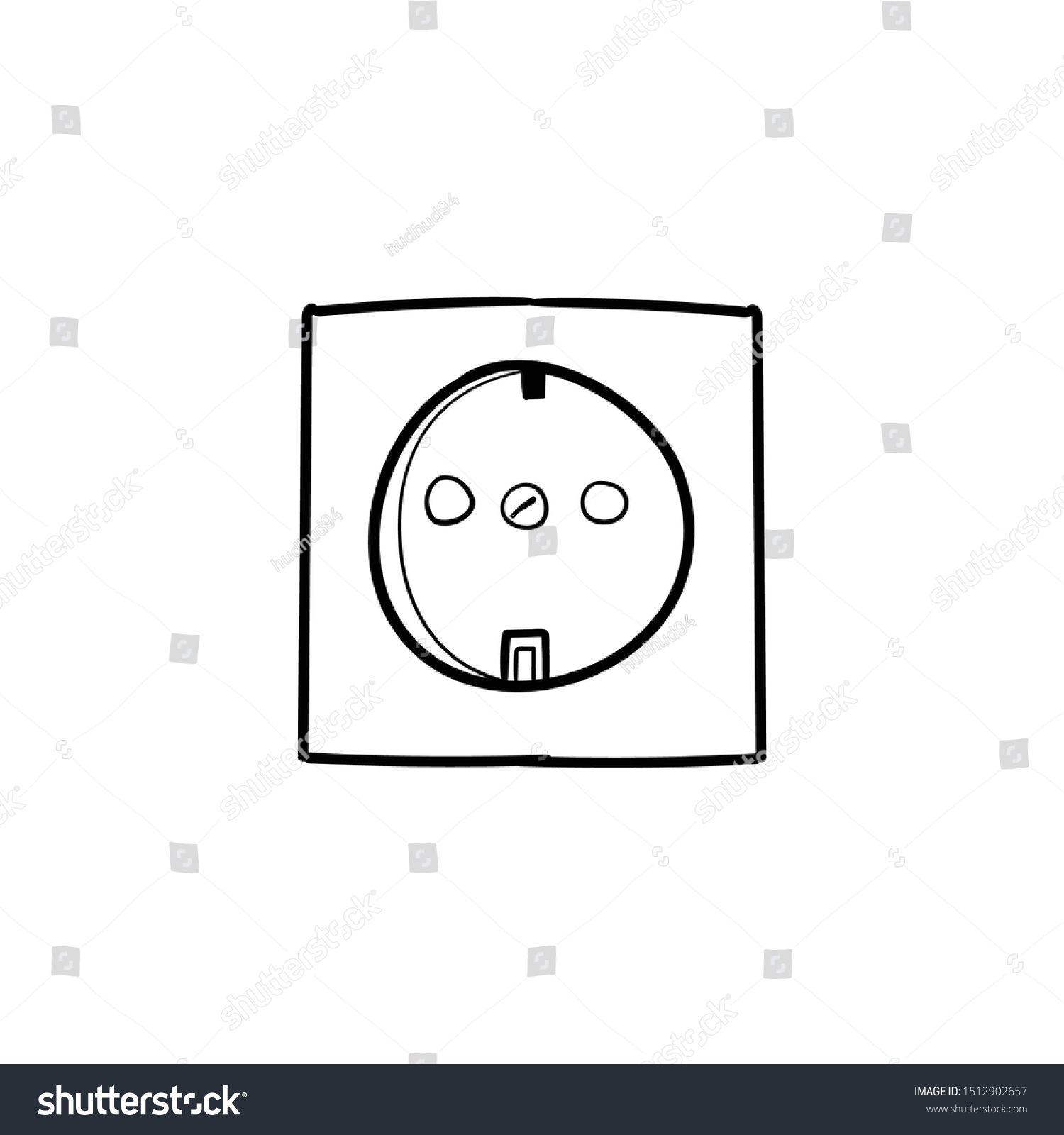 Electric Socket Doodle Icon Vector Hand Stock Vector (Royalty Free ...