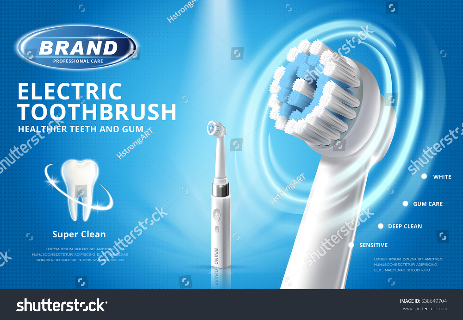 Electric Toothbrush Ads Different Mode This Stock Vector Royalty Free