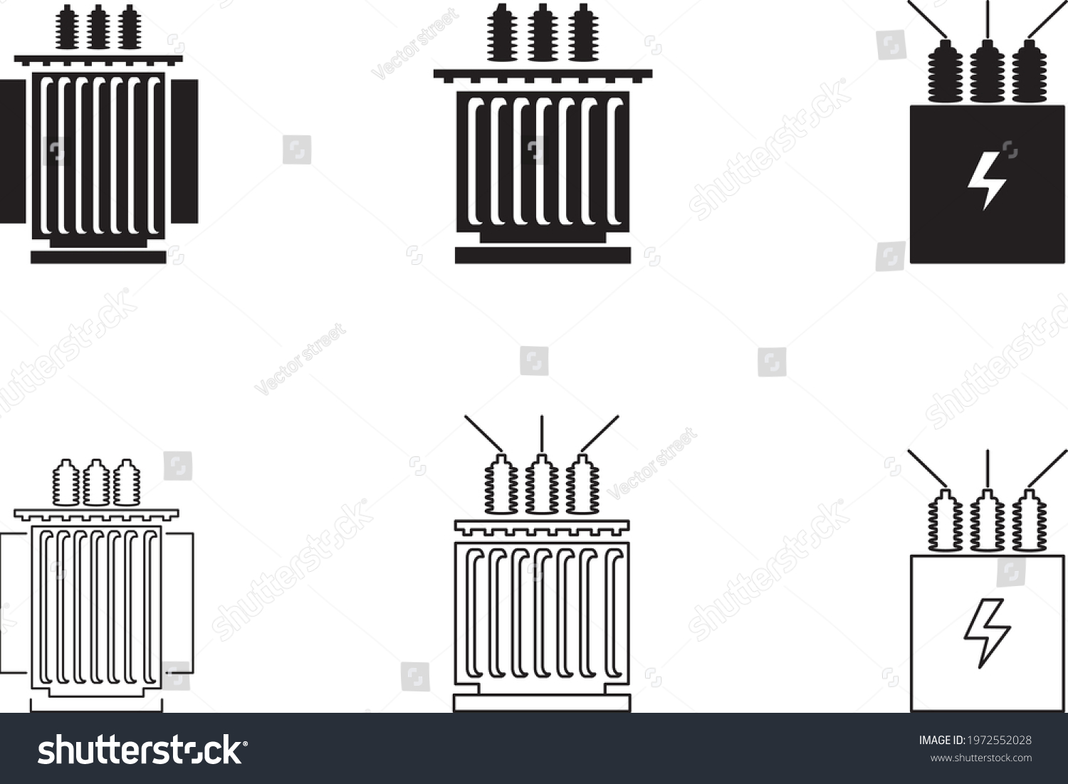 Electric Transformer Icon Vector Illustration Stock Vector (Royalty ...