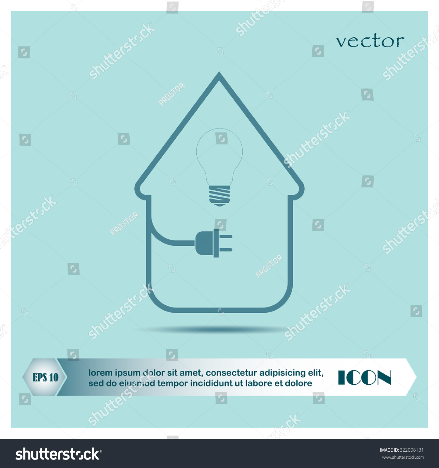 Electric Wire Plug Showing House Stock Vector (Royalty Free) 322008131