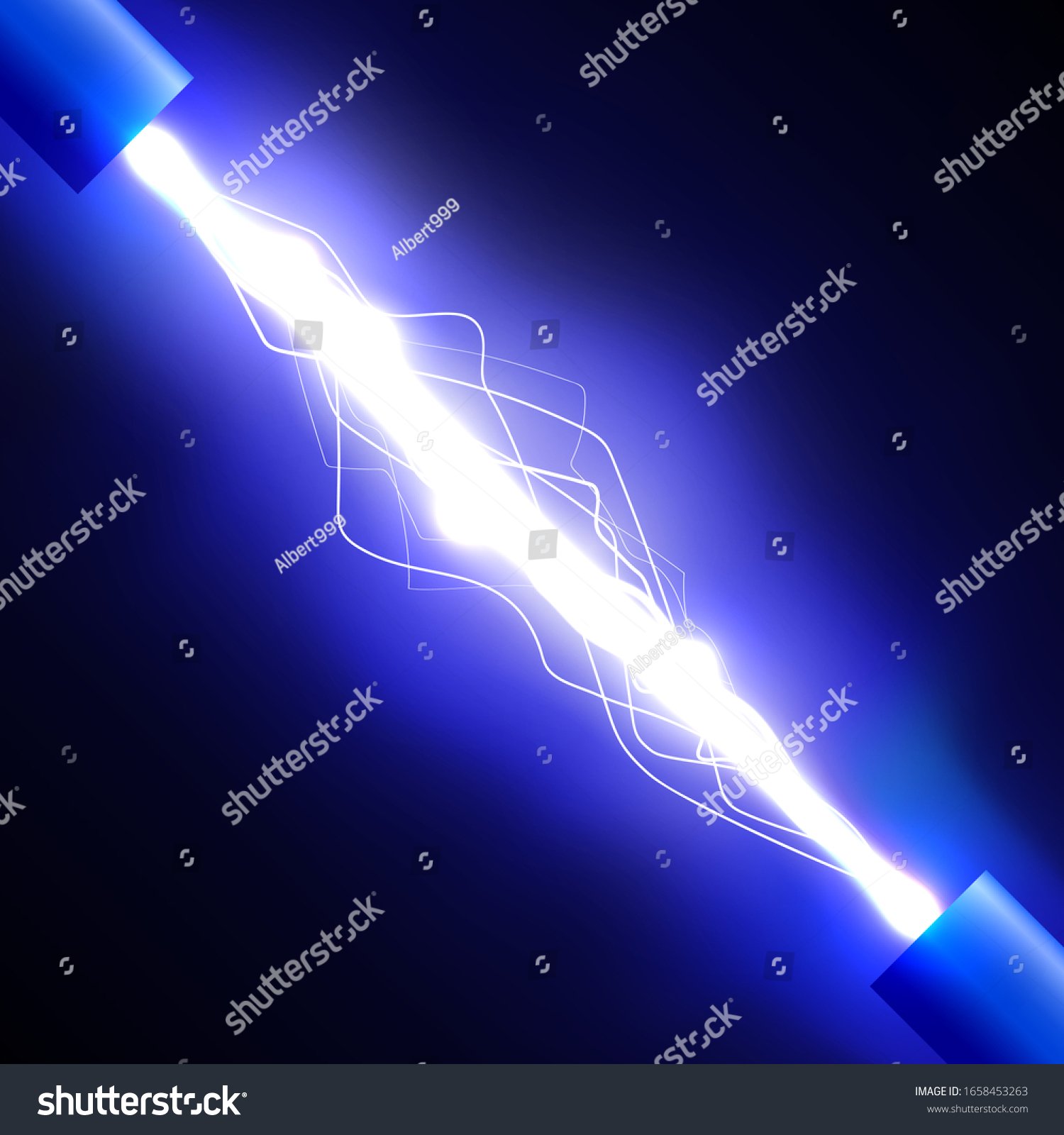 Electrical Discharge Lightning Light Effect Vector Stock Vector ...