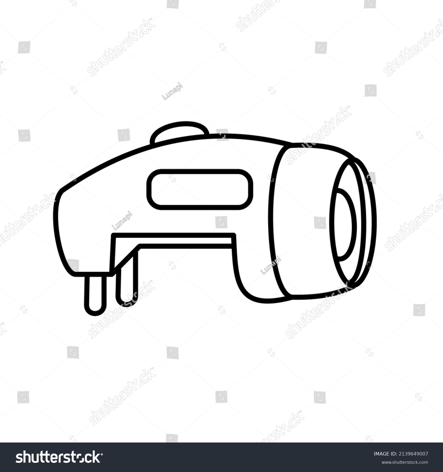 Electrical Flashlight Outline Vector Illustration Stock Vector (Royalty ...
