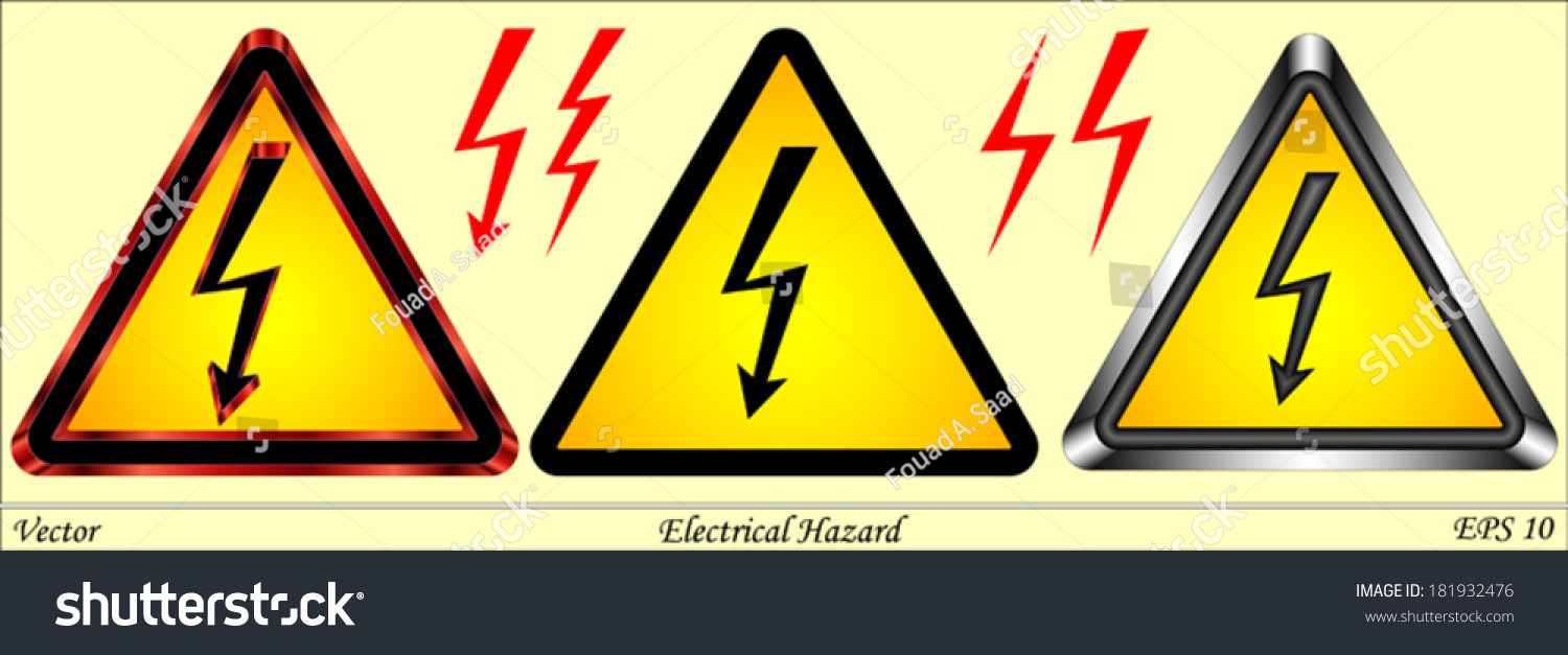 Electrical Hazard Symbols Stock Vector (Royalty Free) 181932476 ...