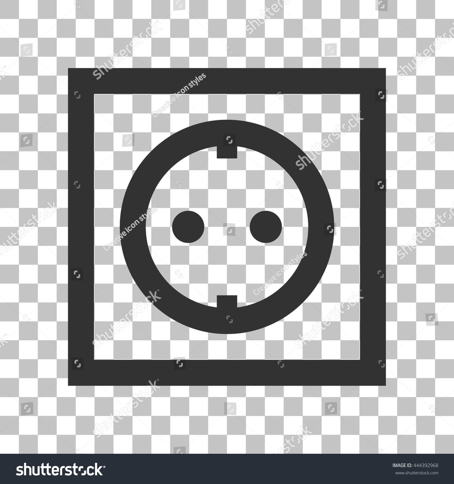 Electrical Socket Sign Dark Gray Icon Stock Vector (Royalty Free ...