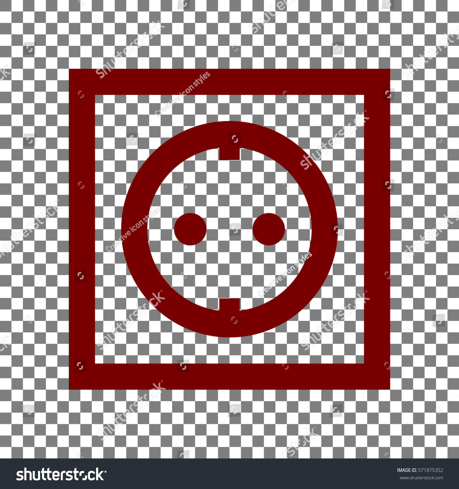 Electrical Socket Sign Maroon Icon On Stock Vector (Royalty Free) 571875352