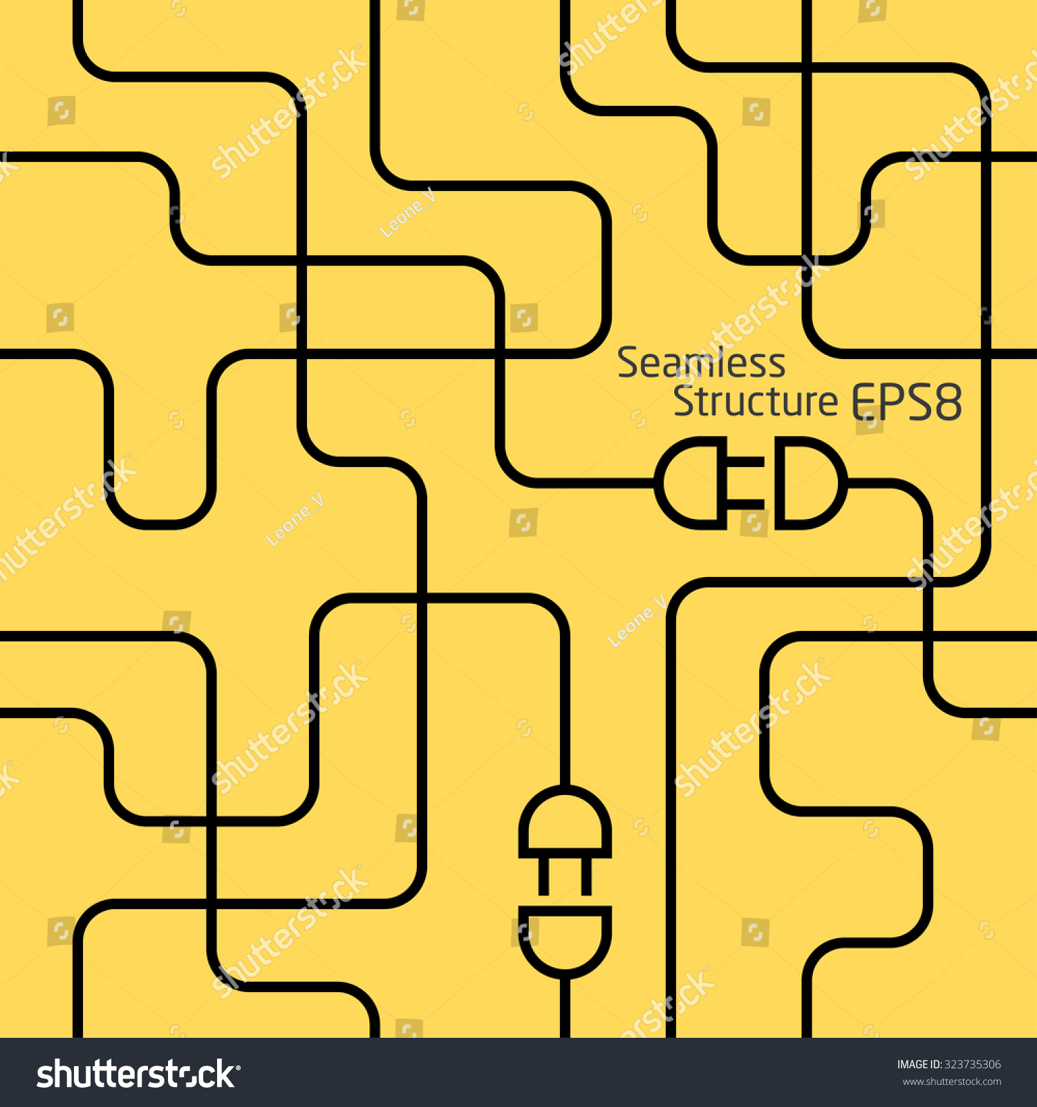 Electrical Wiring Abstract Seamless Background Stock Vector (Royalty ...