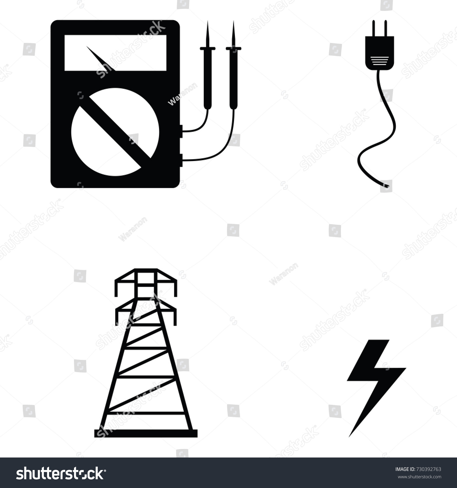 Electrician Icon Set Stock Vector (Royalty Free) 730392763 | Shutterstock