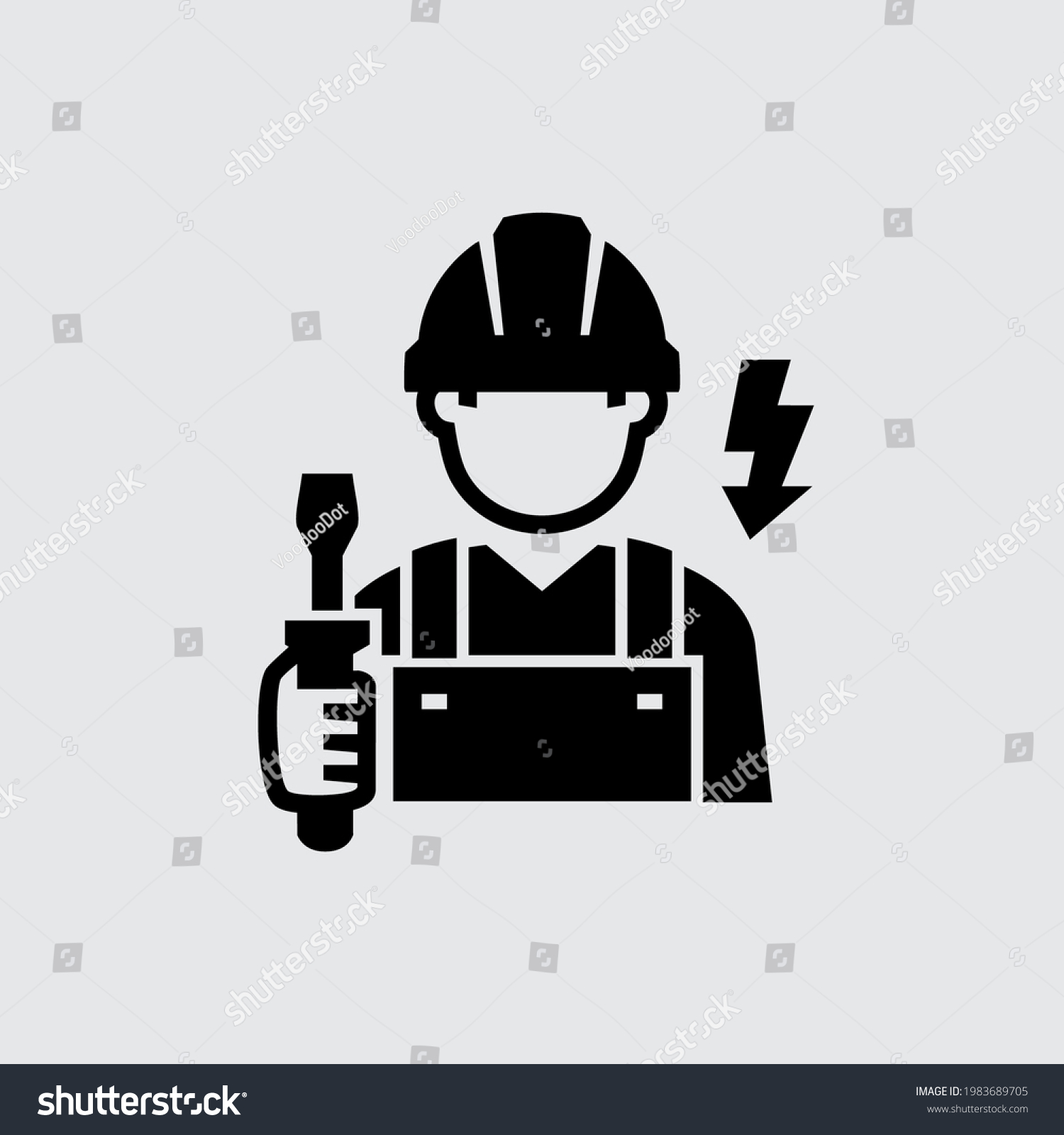 Electrician Technician Engineer Avatar Vector Icon Stock Vector ...