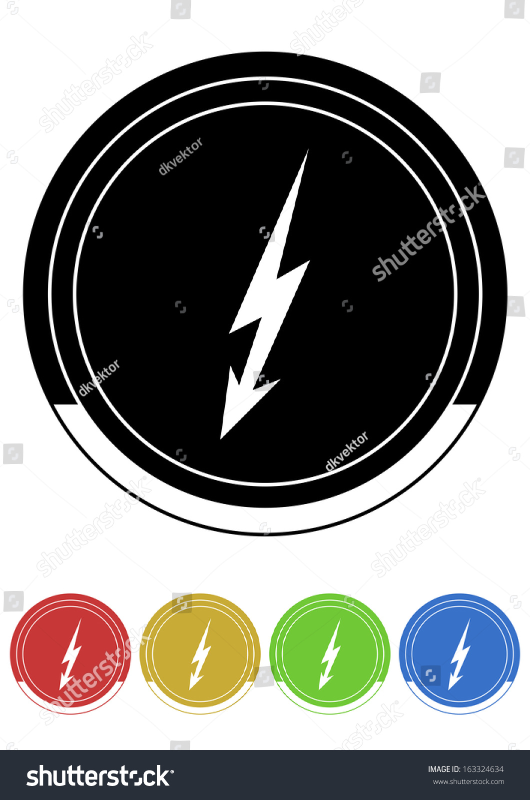 Electricity Button Retro Colors Stock Vector (Royalty Free) 163324634