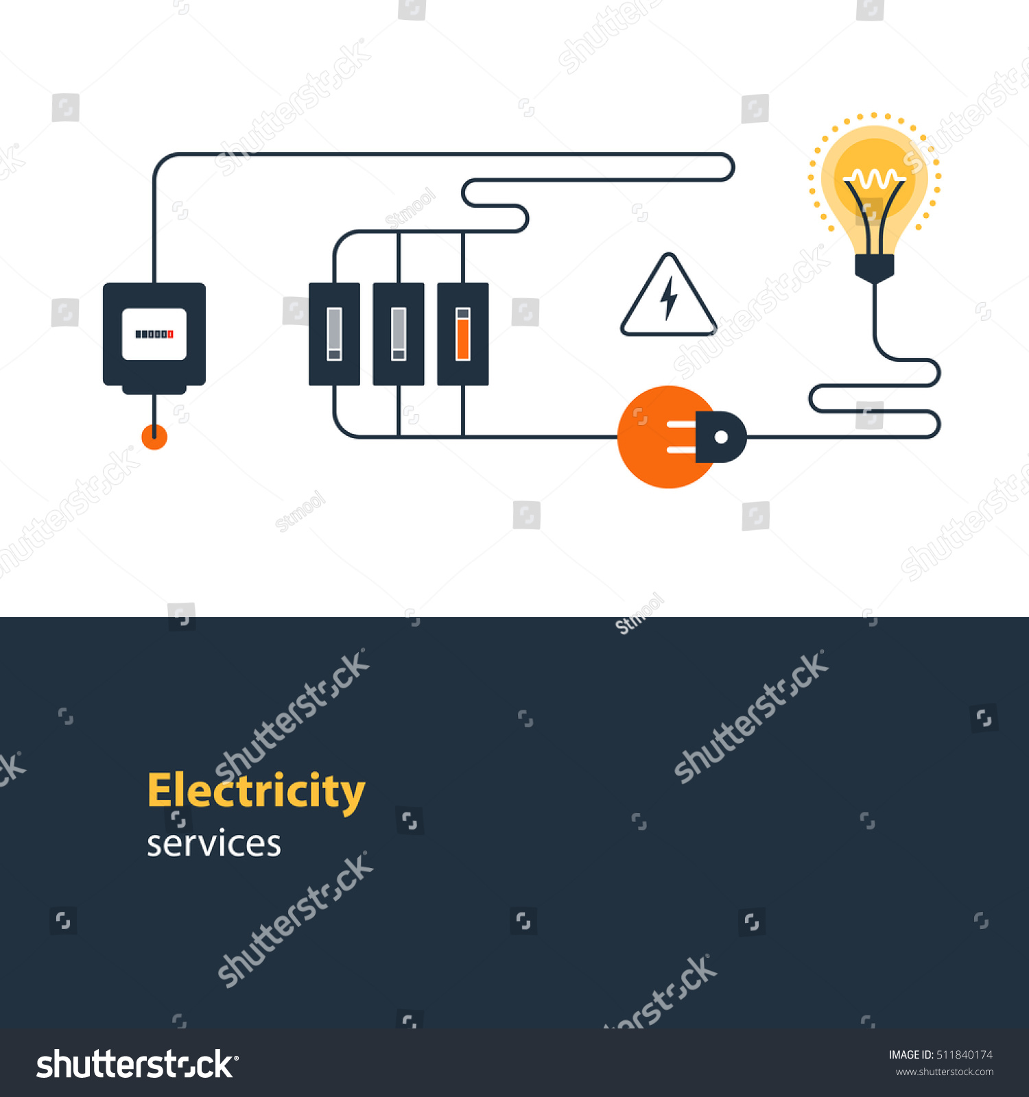 Electricity Connection Electrical Services Supply Energy Stock Vector ...