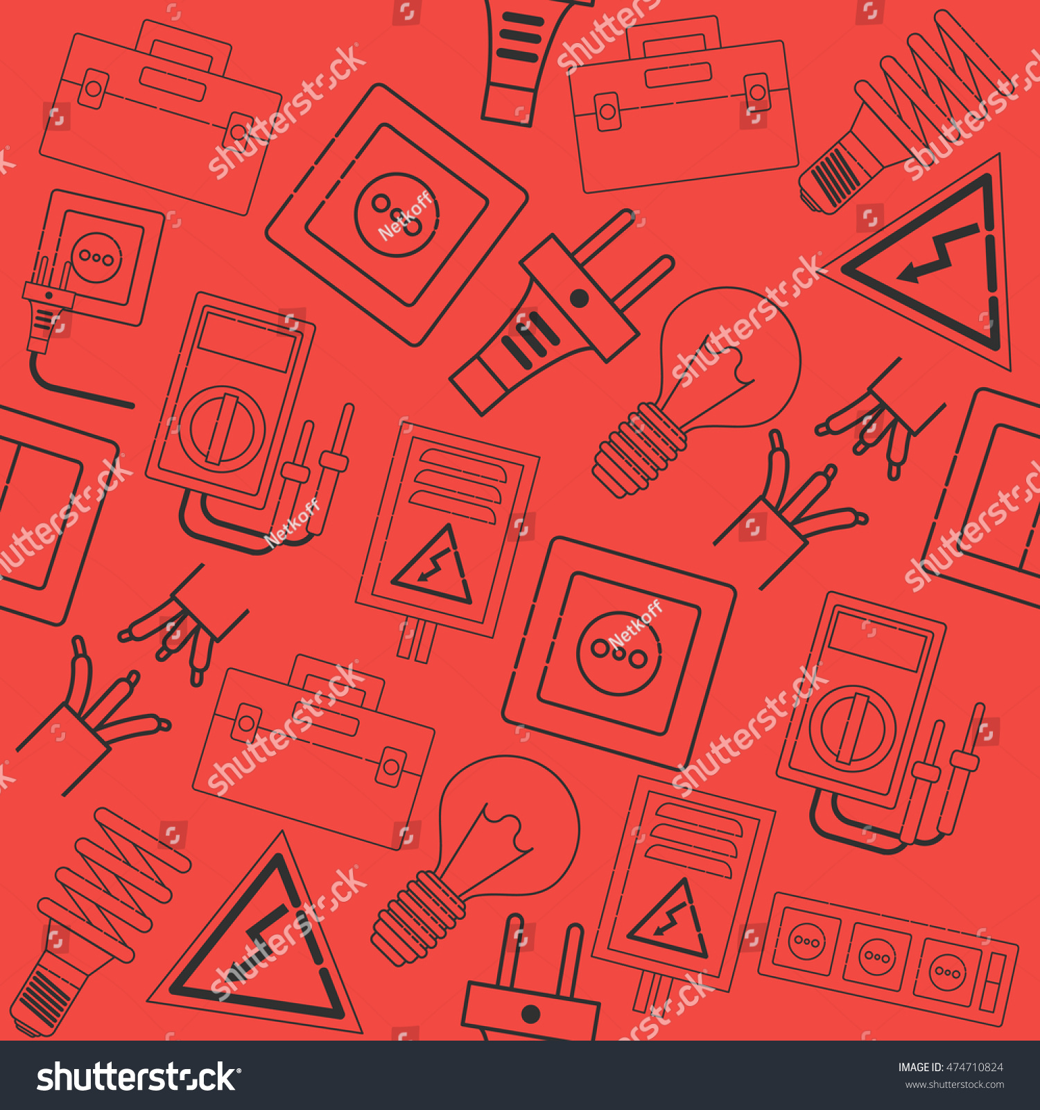 Electricity Icons Collage Stock Vector (Royalty Free) 474710824
