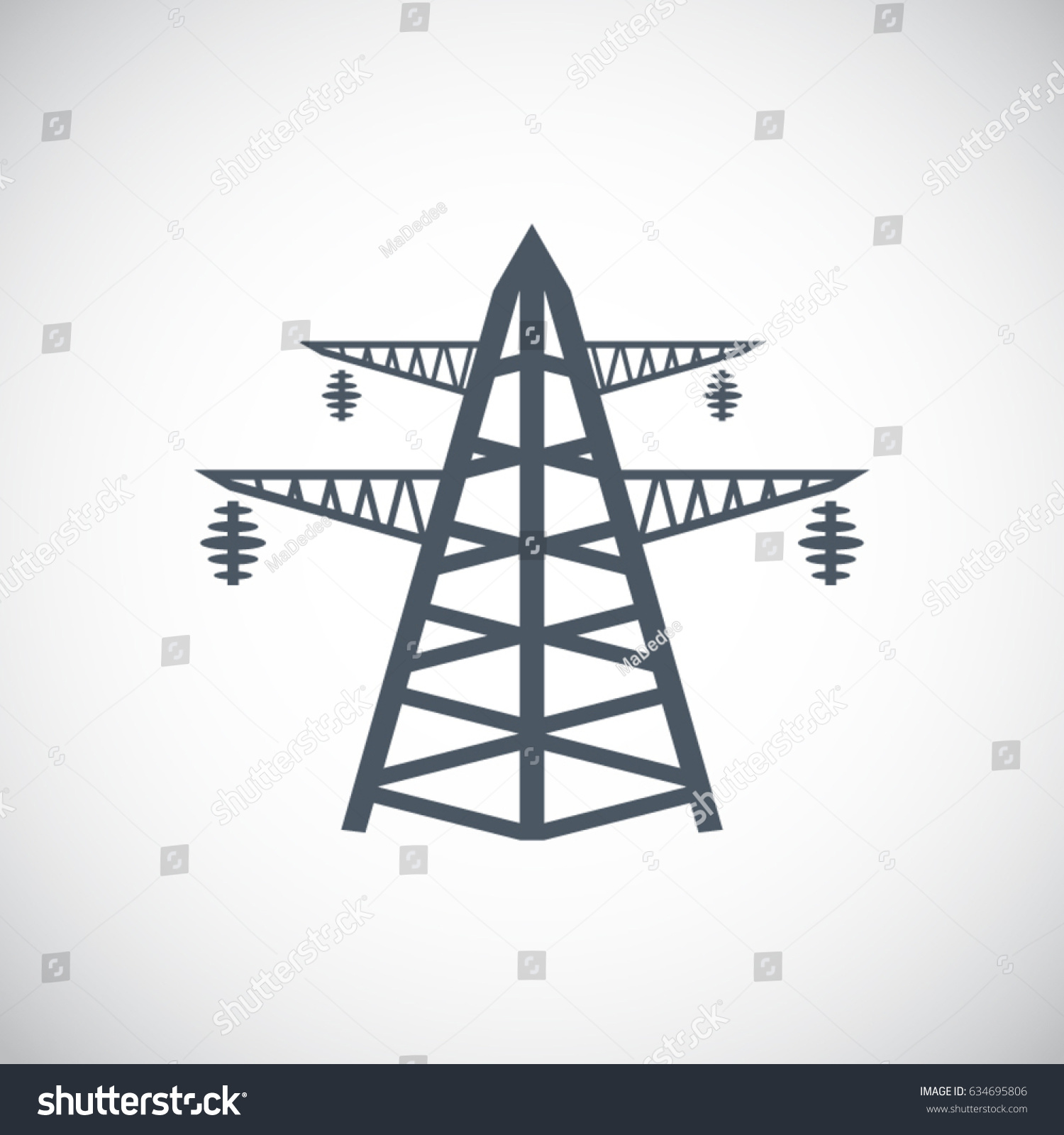 Electricity Pylon Icon Stock Vector (Royalty Free) 634695806