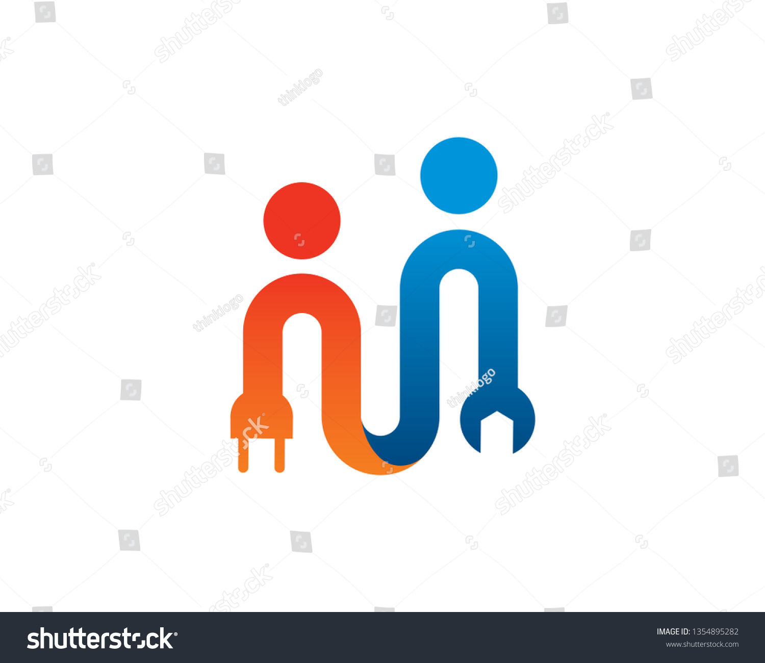 Electricity Teamwork Logo Template Icon Symbol Stock Vector (Royalty ...
