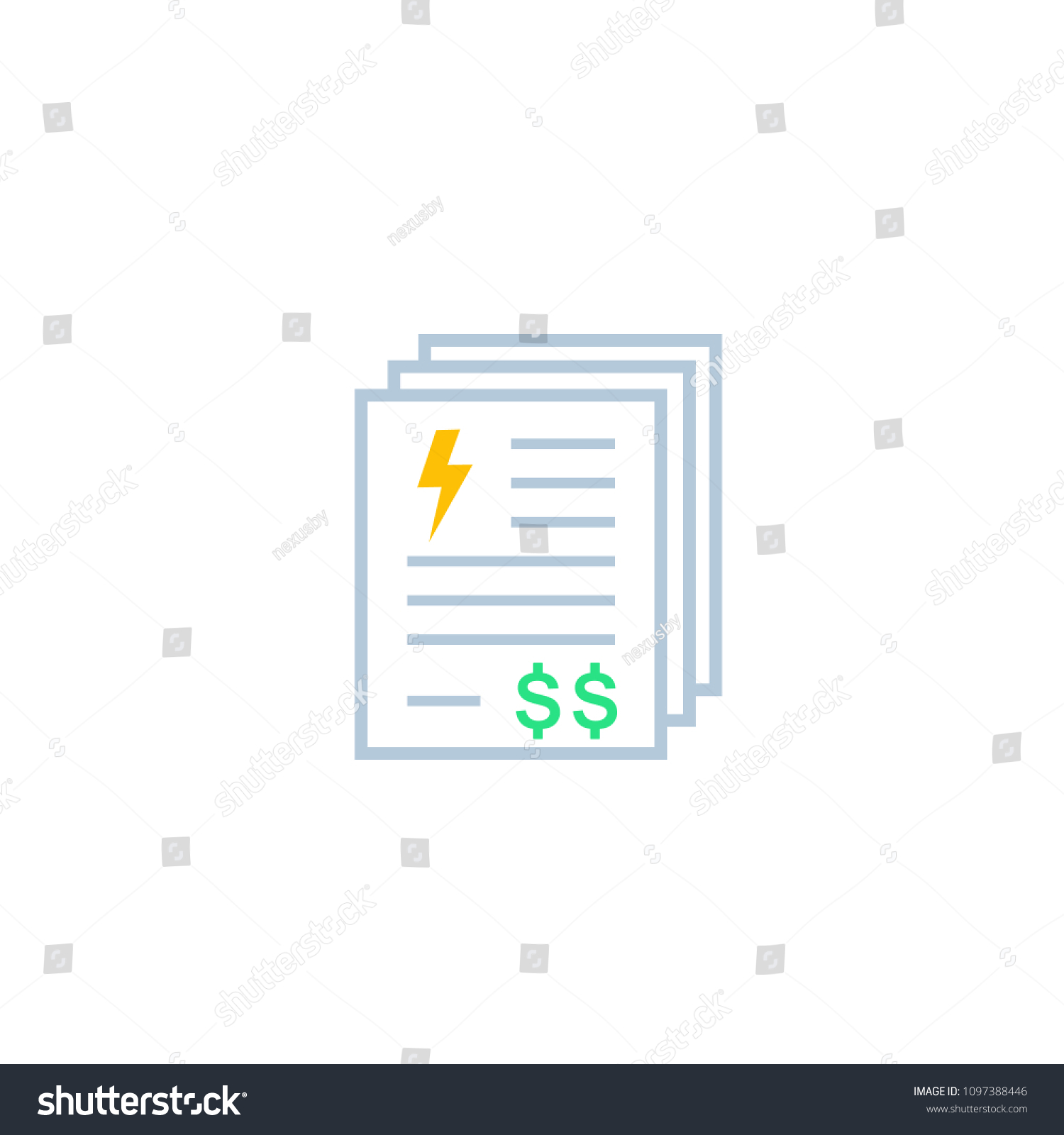 Electricity Utility Bills Payments Vector Icon Stock Vector (Royalty ...