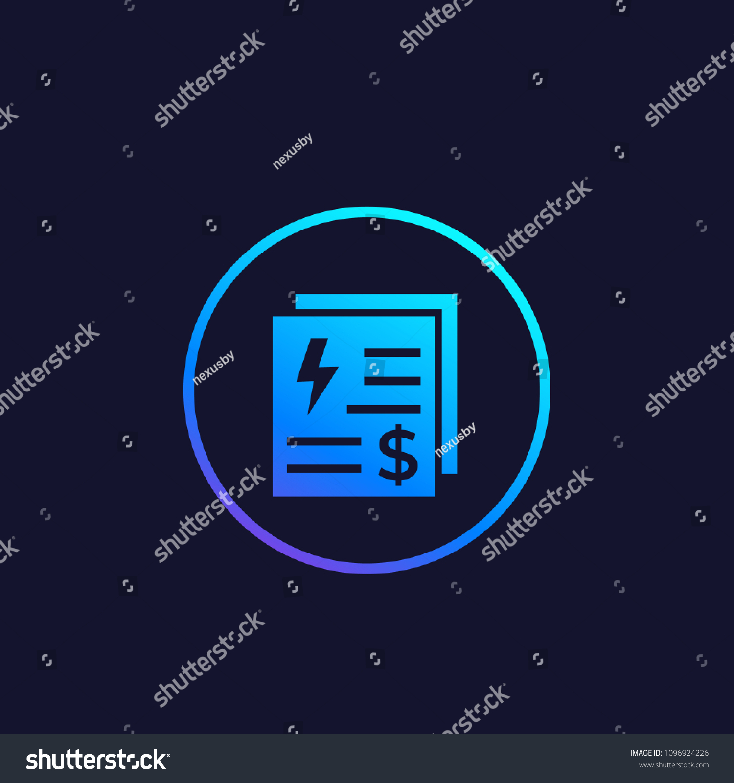 Electricity Utility Bills Vector Icon Stock Vector (Royalty Free ...