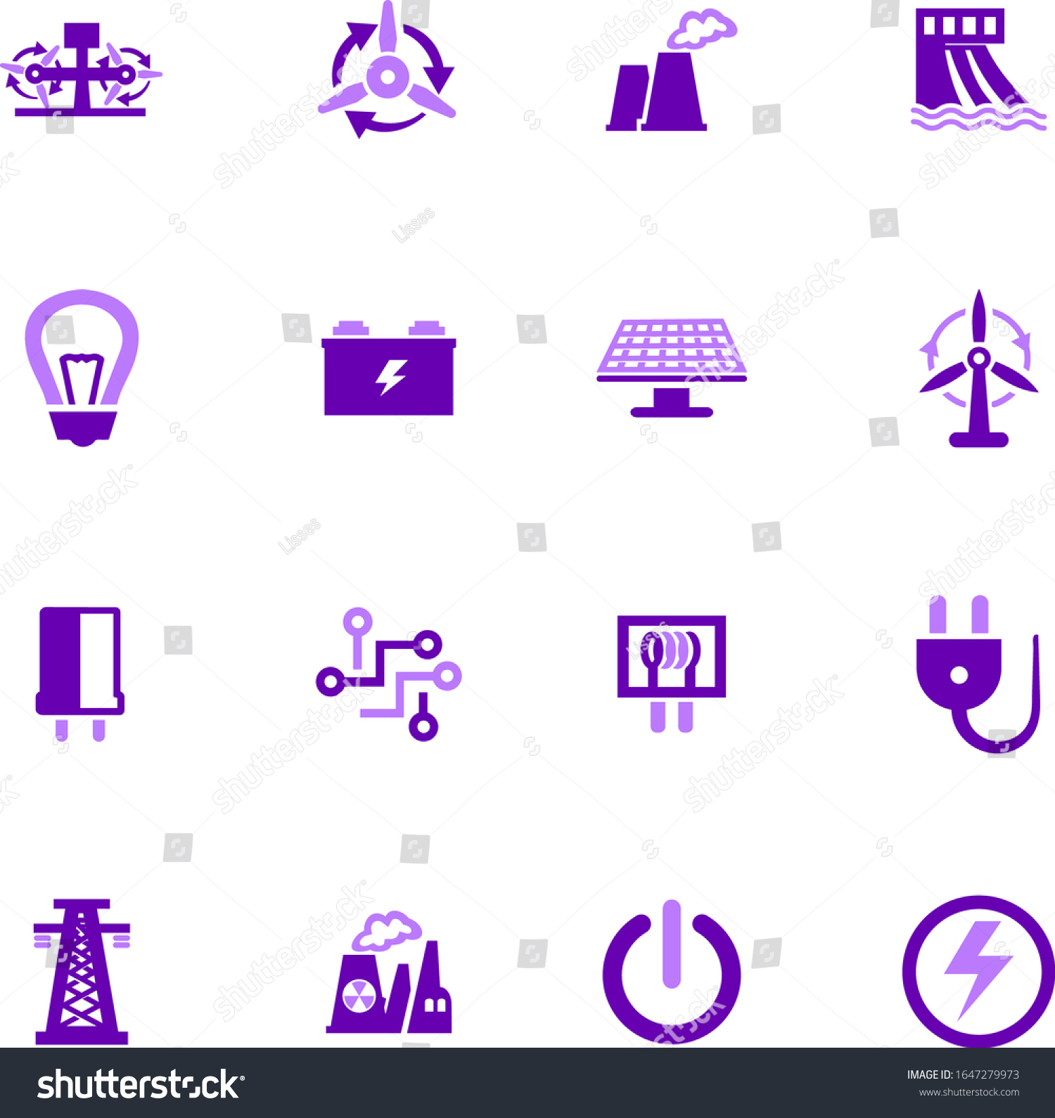 Electricity Vector Icons User Interface Design Stock Vector (Royalty ...