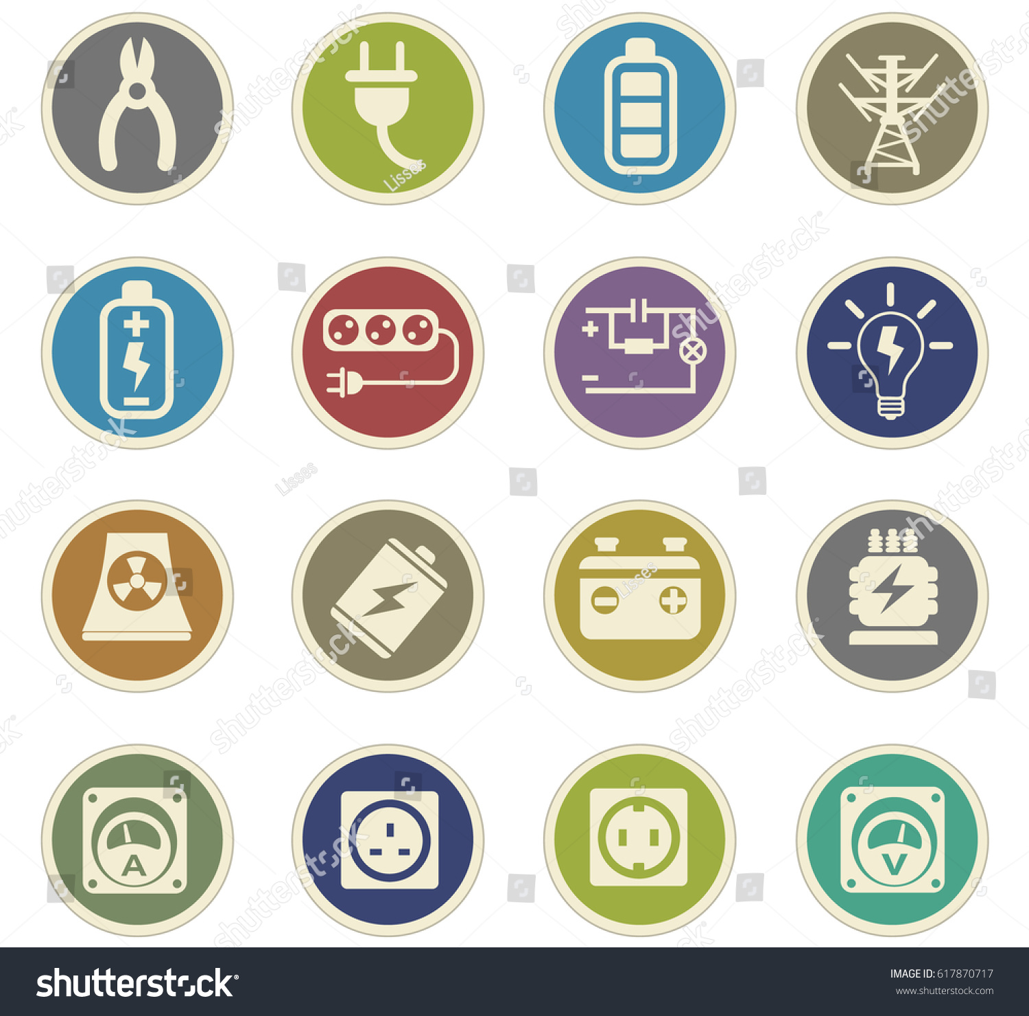 Electricity Vector Icons User Interface Design Stock Vector (Royalty ...