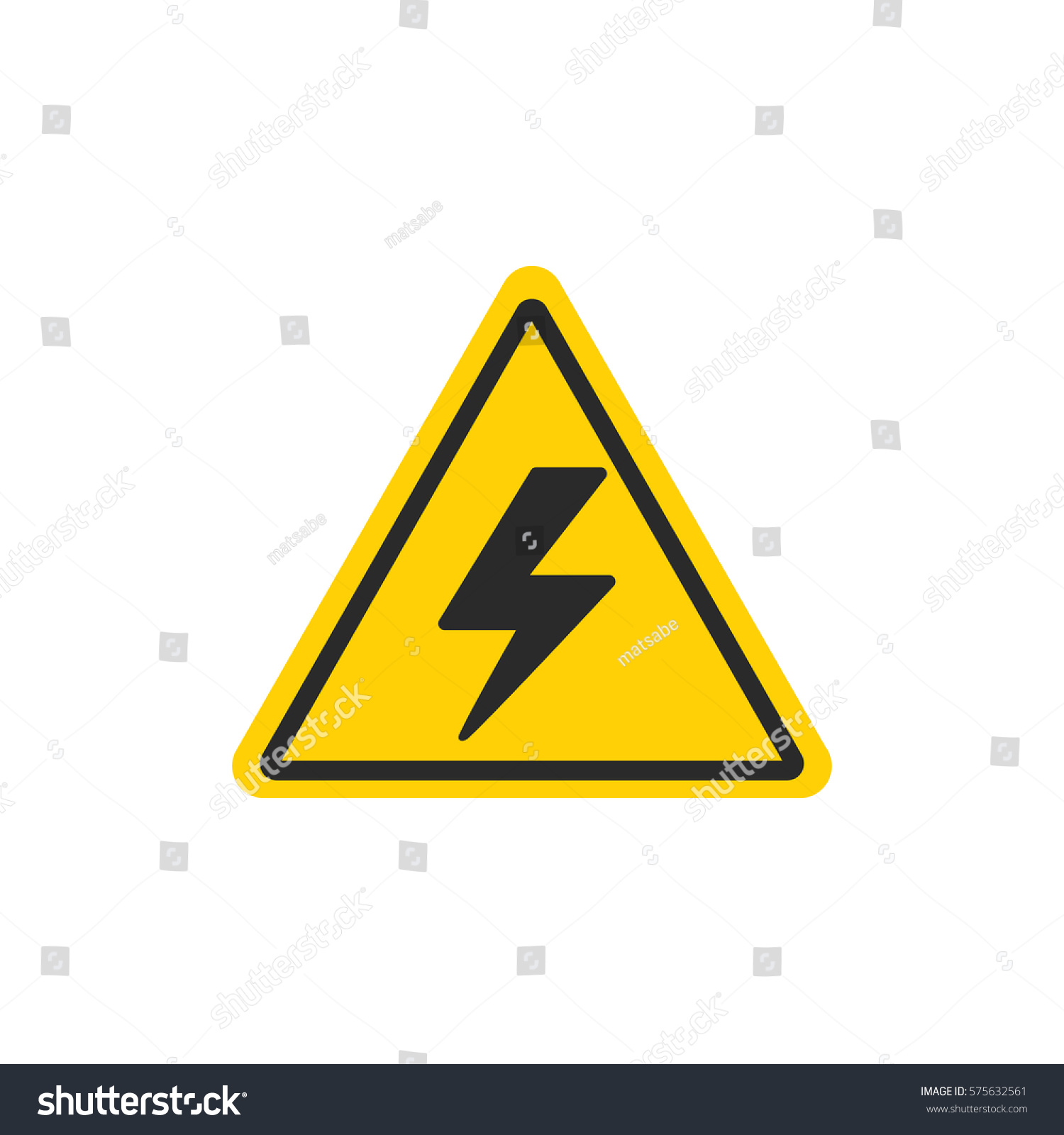 Electricity Warning Sign Stock Vector (Royalty Free) 575632561