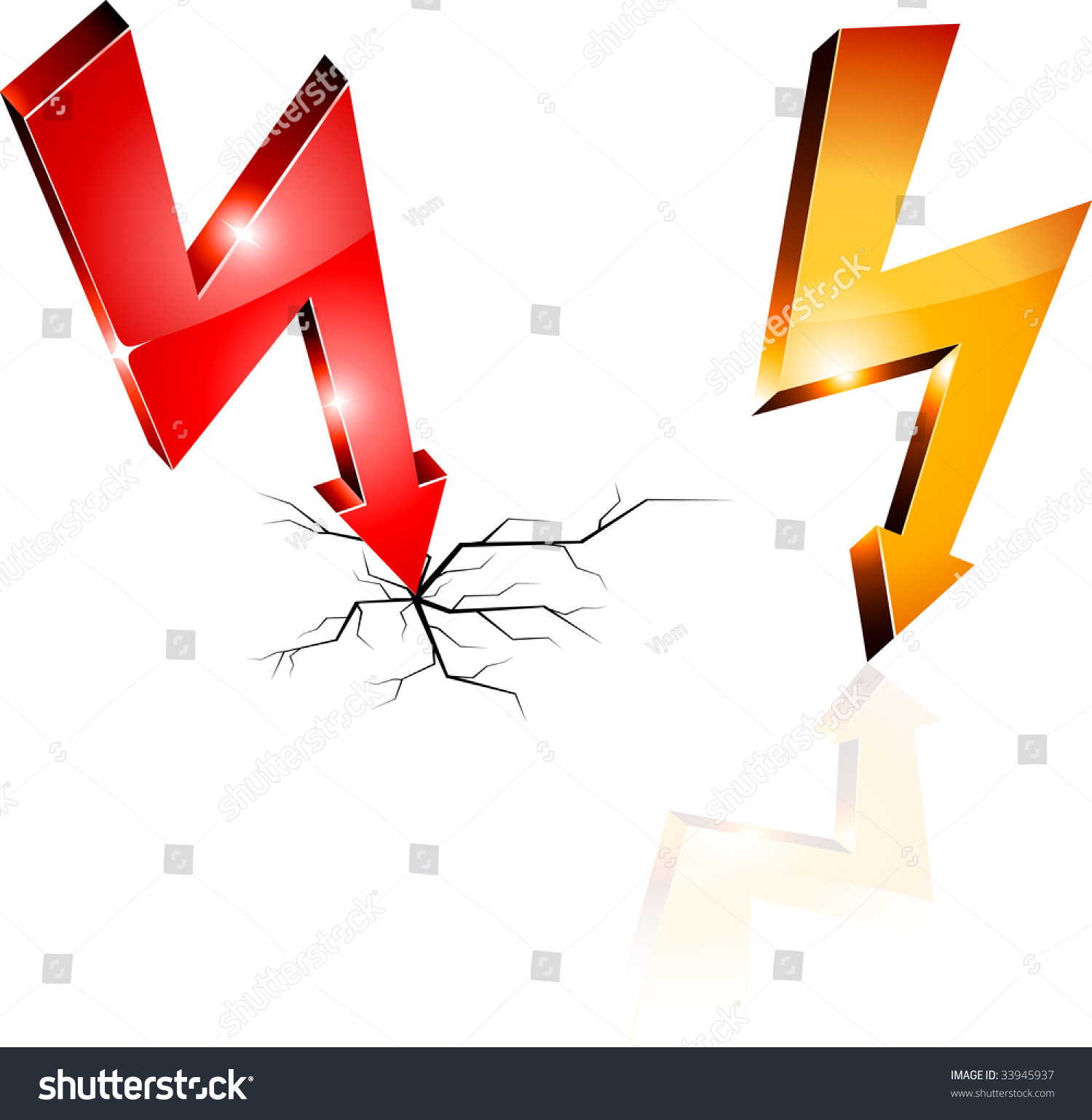 Electricity Warning Symbols Vector Illustration Stock Vector (Royalty ...