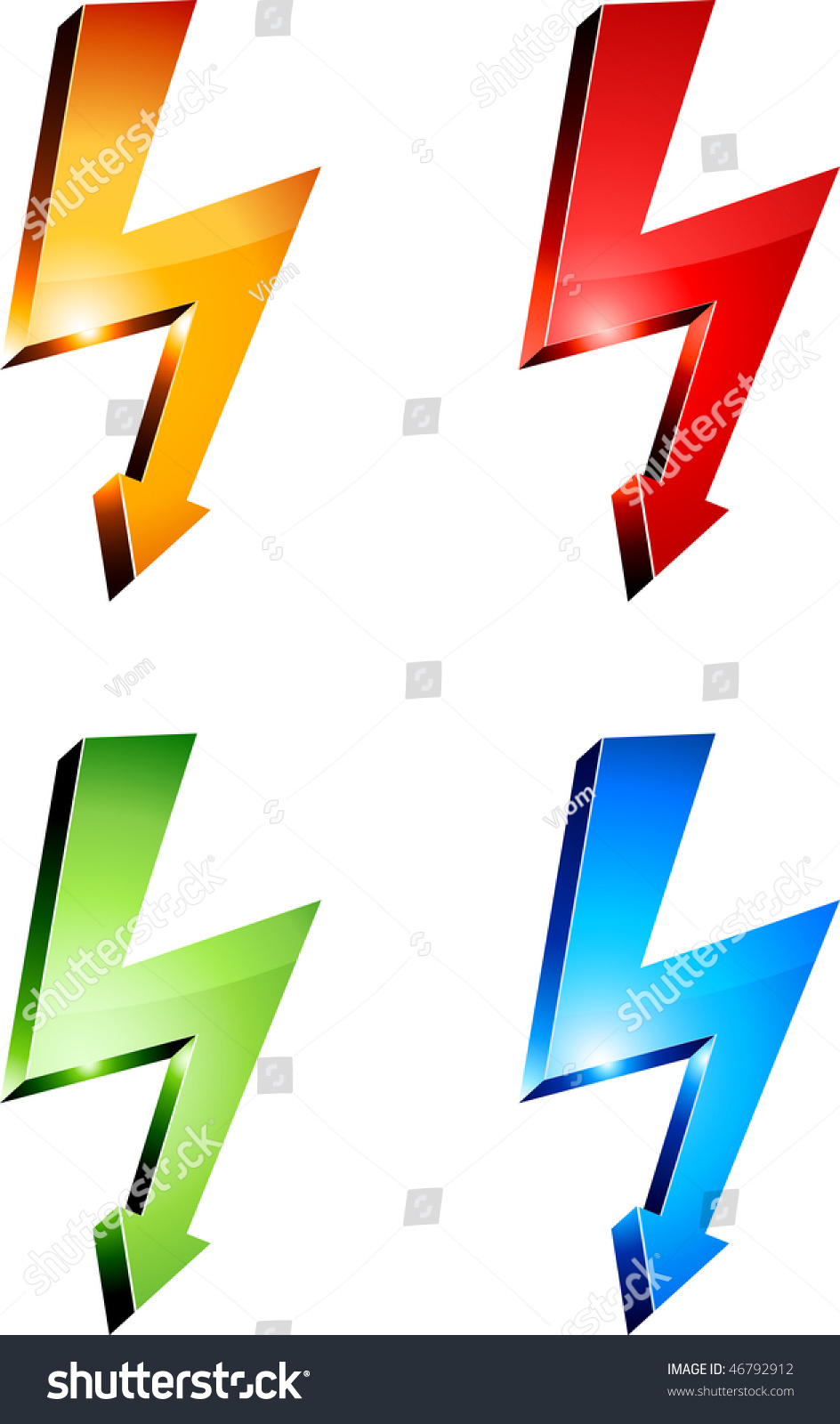 Electricity Warning Symbols Vector Illustration Stock Vector (Royalty ...