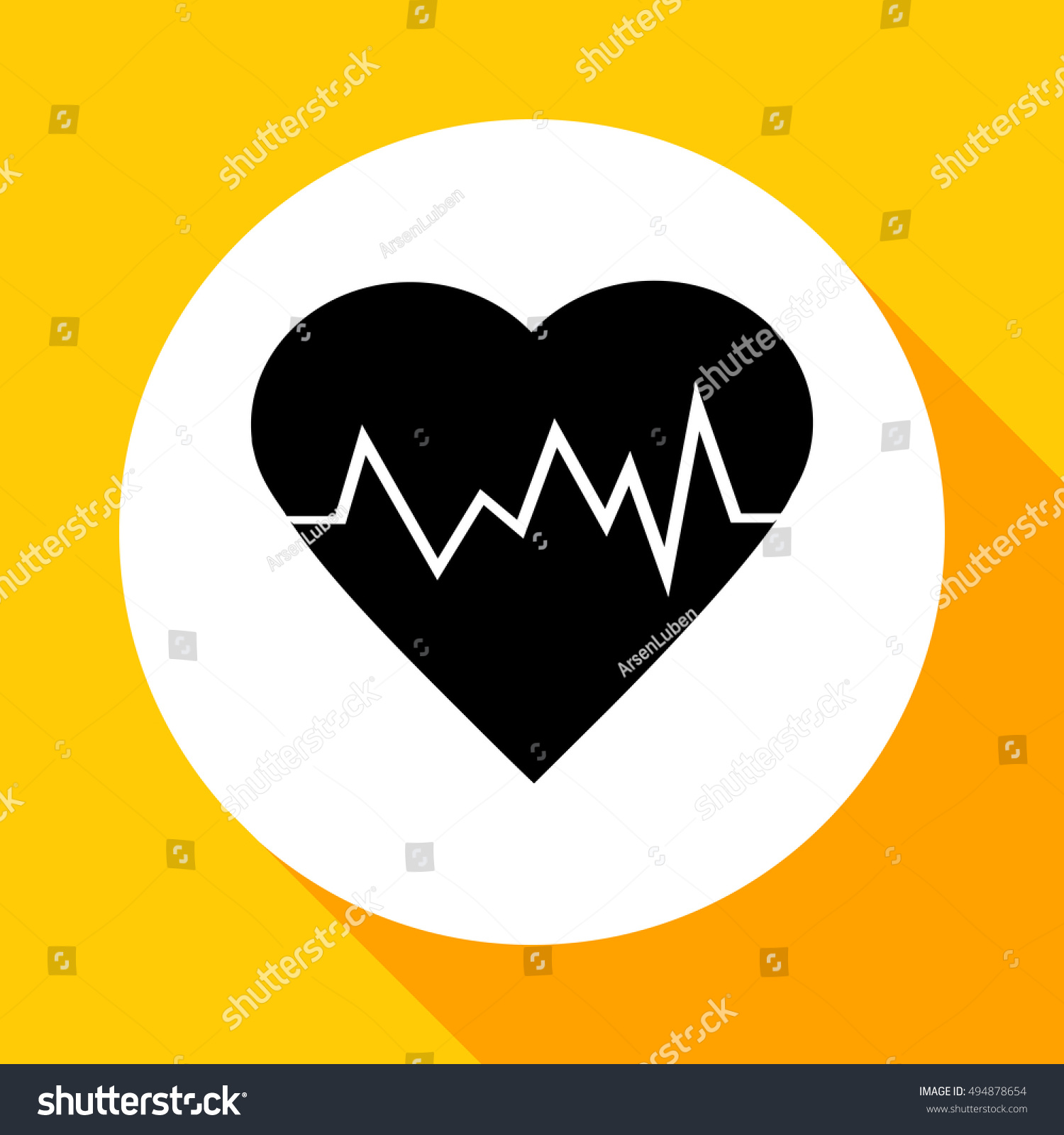 Electrocardiogram Iconheart Rate Stock Vector (Royalty Free) 494878654