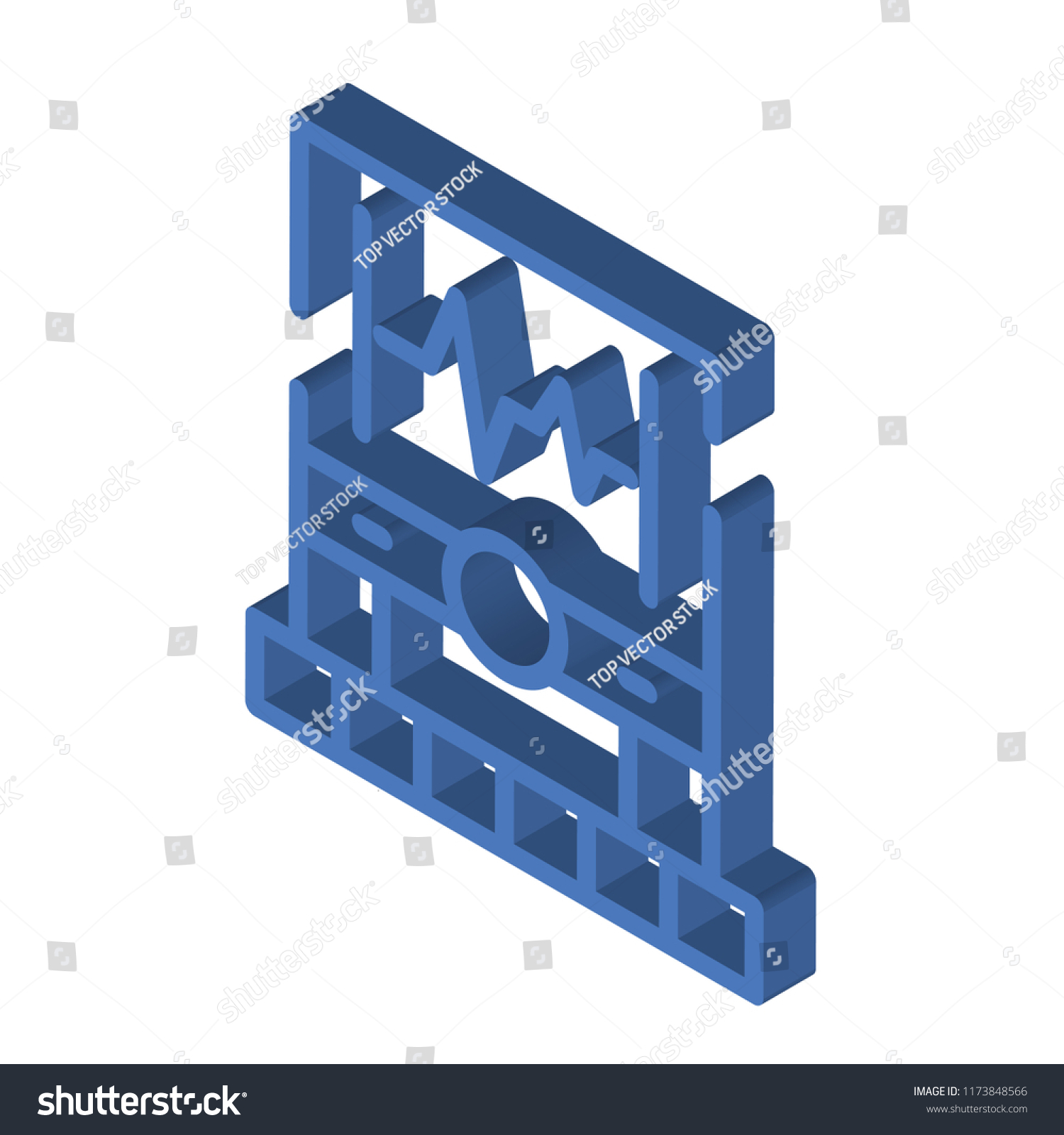 Electrocardiogram Isometric Left Top View 3d Stock Vector (Royalty Free ...