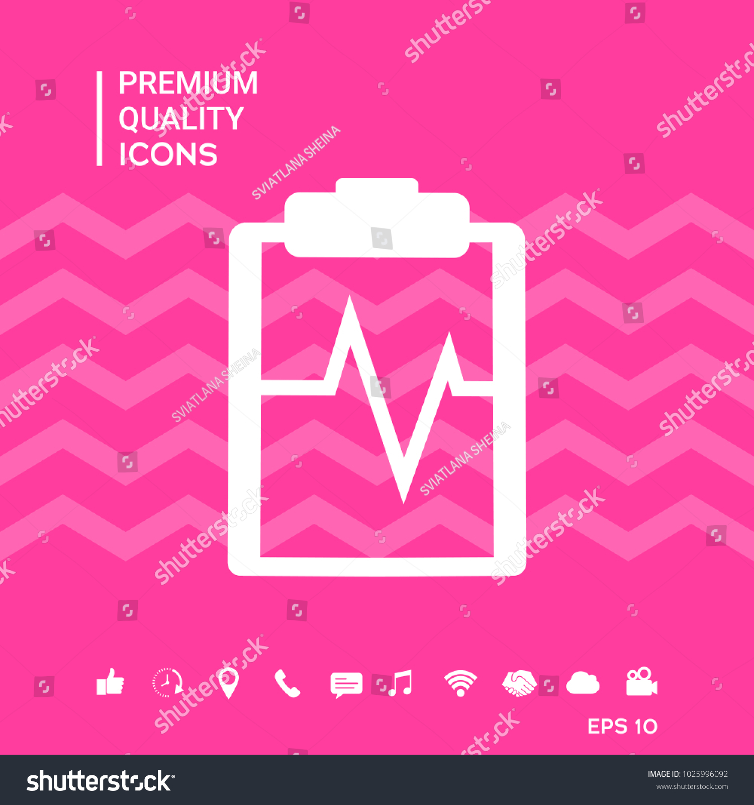 Electrocardiogram Symbol Icon Stock Vector (Royalty Free) 1025996092 ...