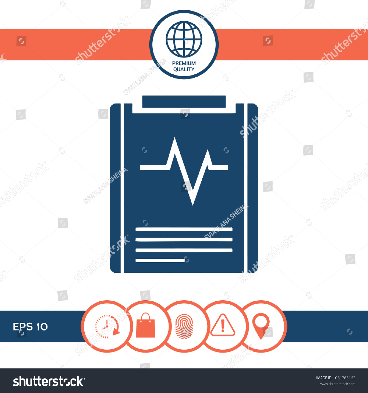 Electrocardiogram Symbol Icon Stock Vector (Royalty Free) 1051766162 ...