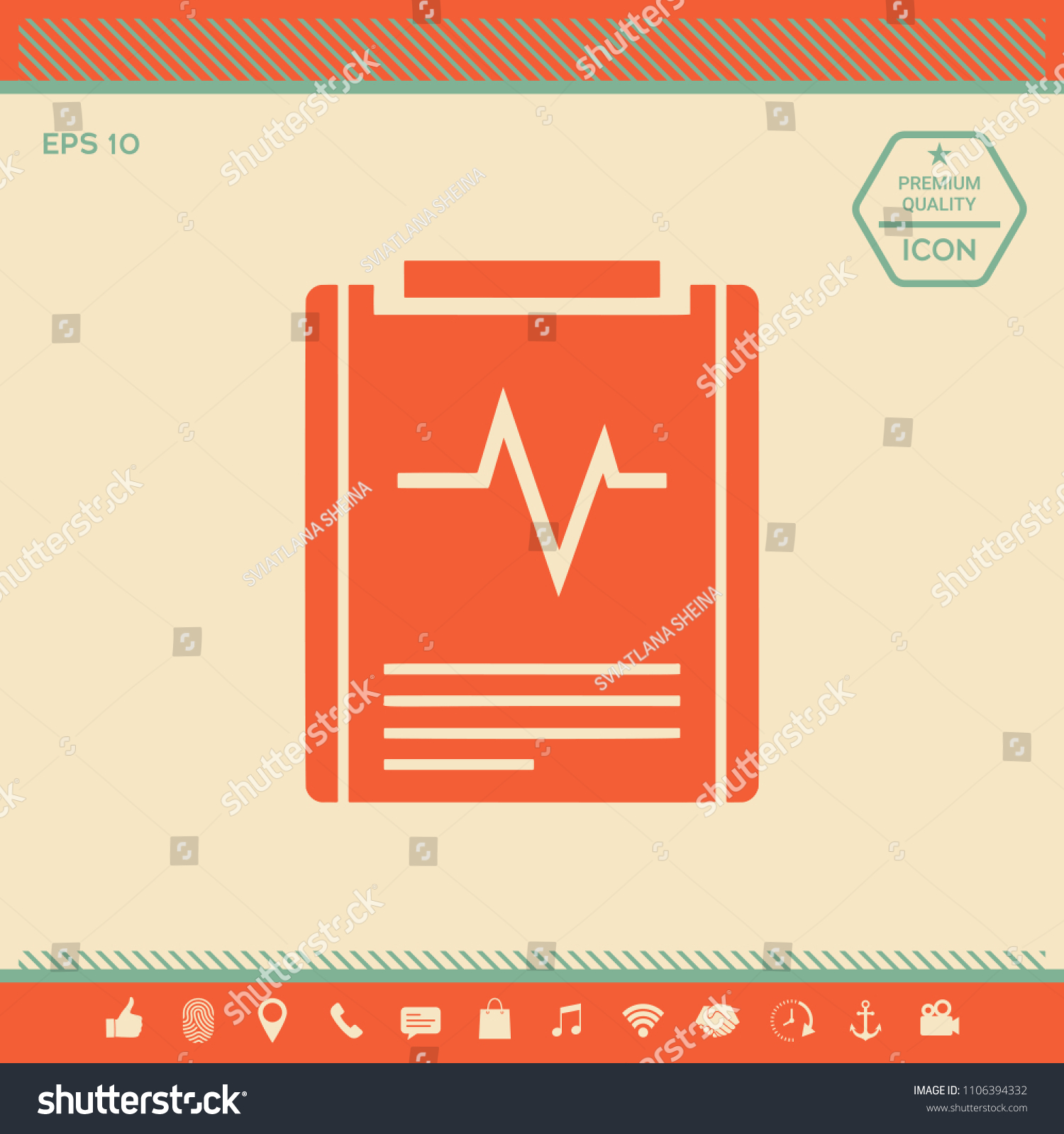 Electrocardiogram Symbol Icon Stock Vector (Royalty Free) 1106394332 ...