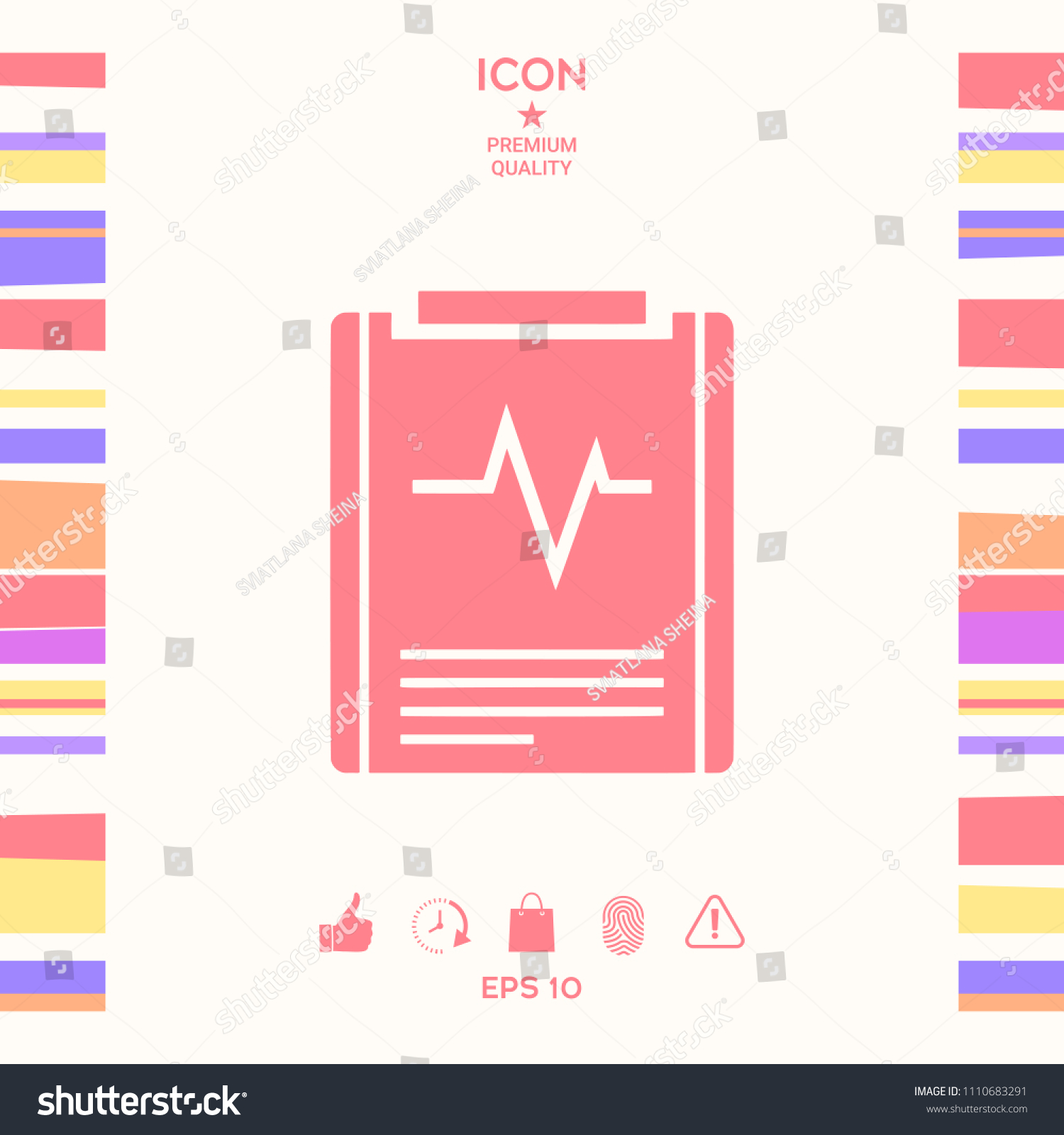 Electrocardiogram Symbol Icon Stock Vector (Royalty Free) 1110683291 ...
