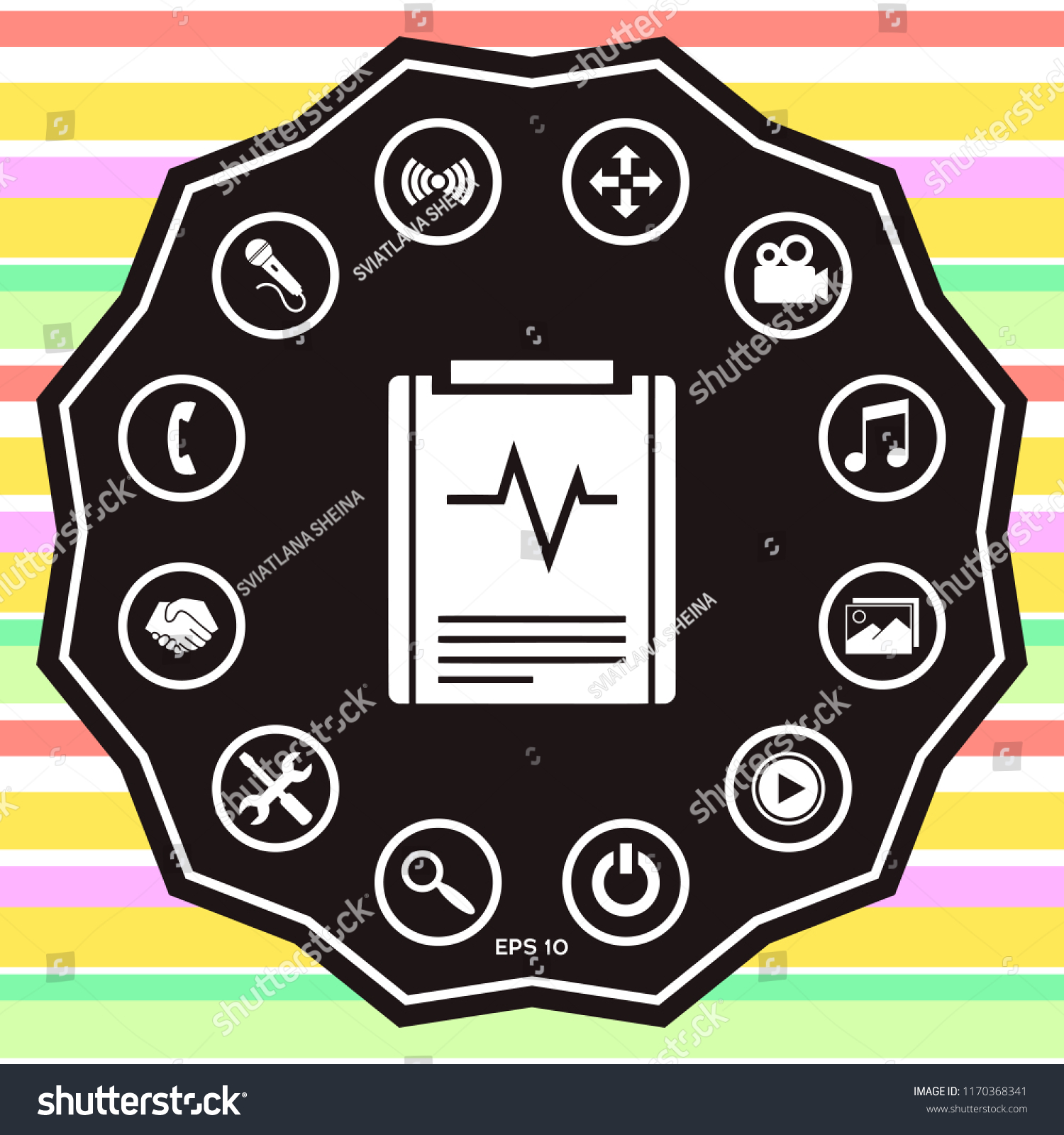 Electrocardiogram Symbol Icon Stock Vector (Royalty Free) 1170368341 ...