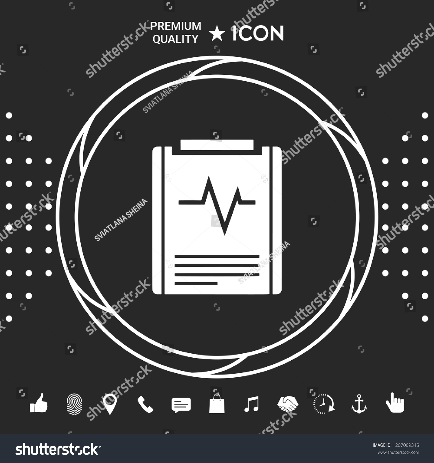 Electrocardiogram Symbol Icon Stock Vector (Royalty Free) 1207009345 ...