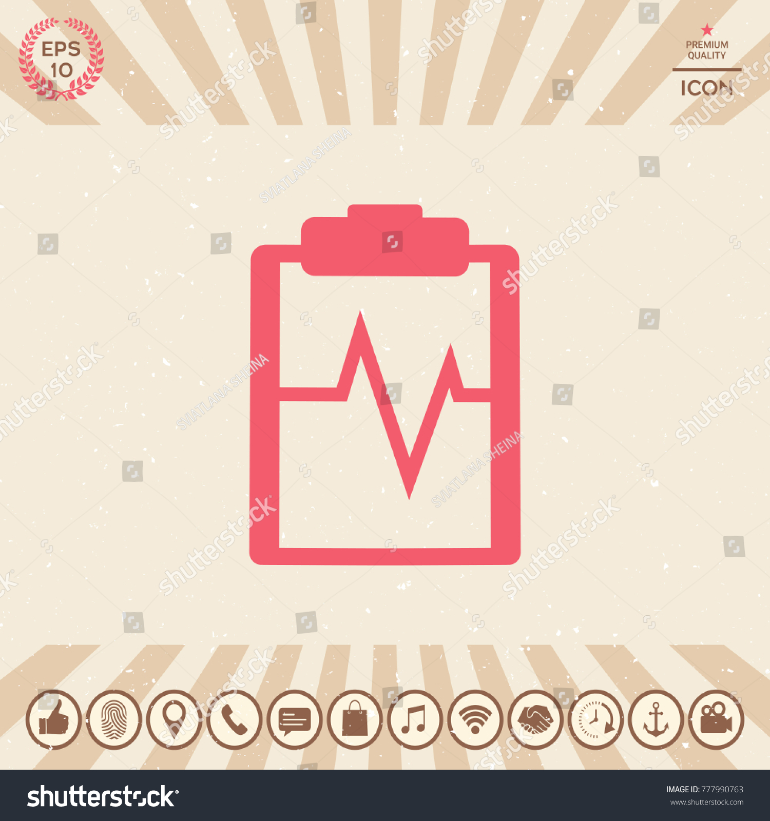 Electrocardiogram Symbol Icon Stock Vector (Royalty Free) 777990763 ...