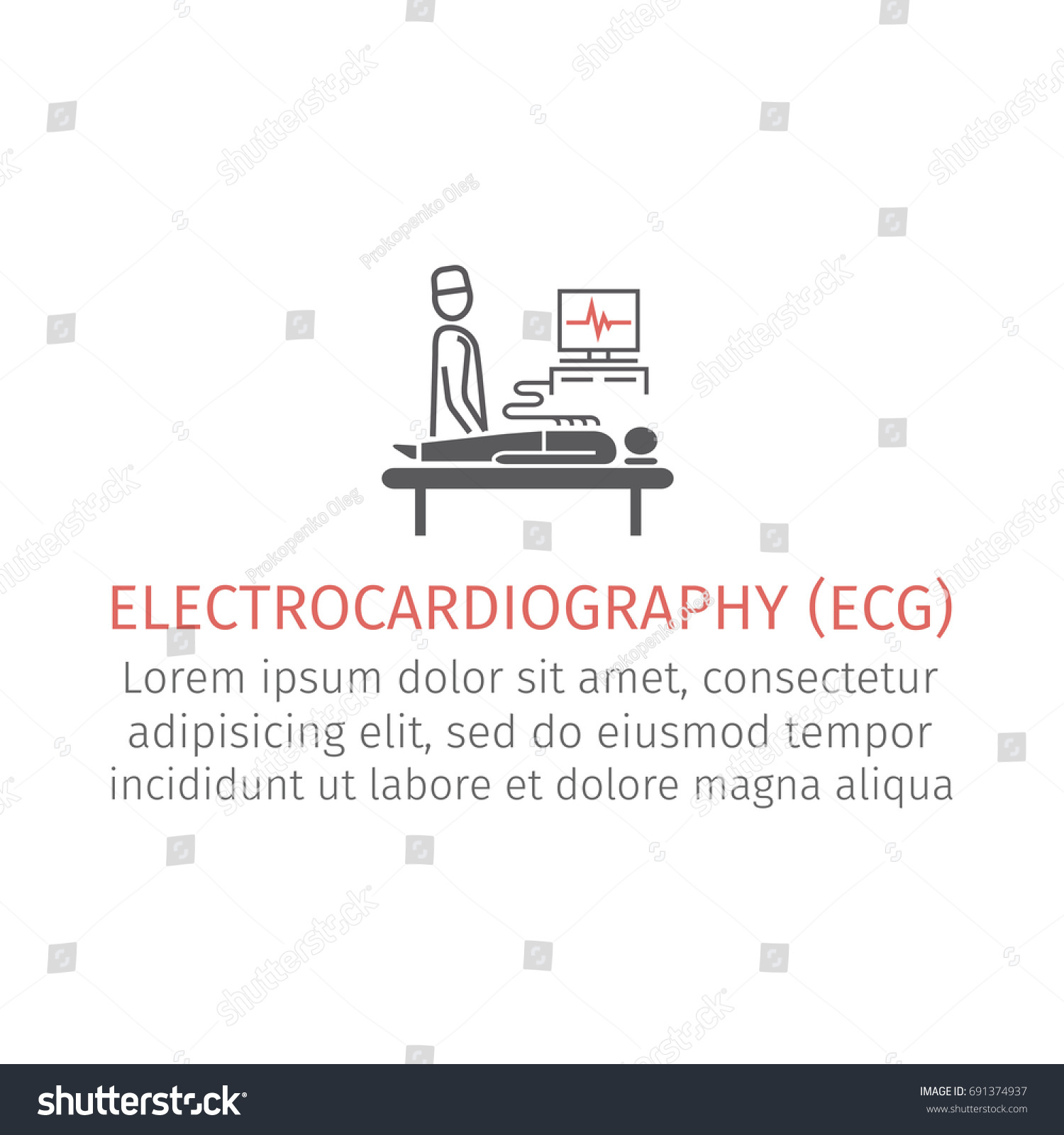 Electrocardiography Icon Stock Vector (Royalty Free) 691374937 ...