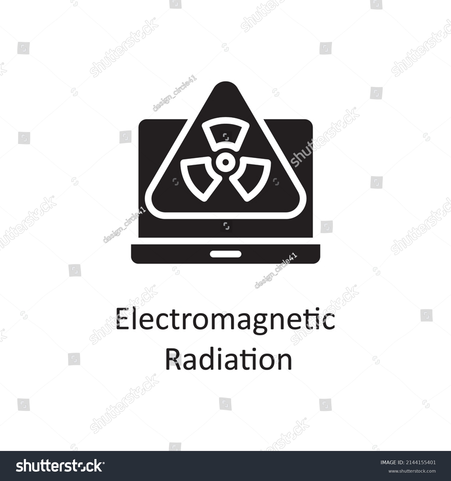 Electromagnetic Radiation Vector Solid Icon Design Stock Vector ...