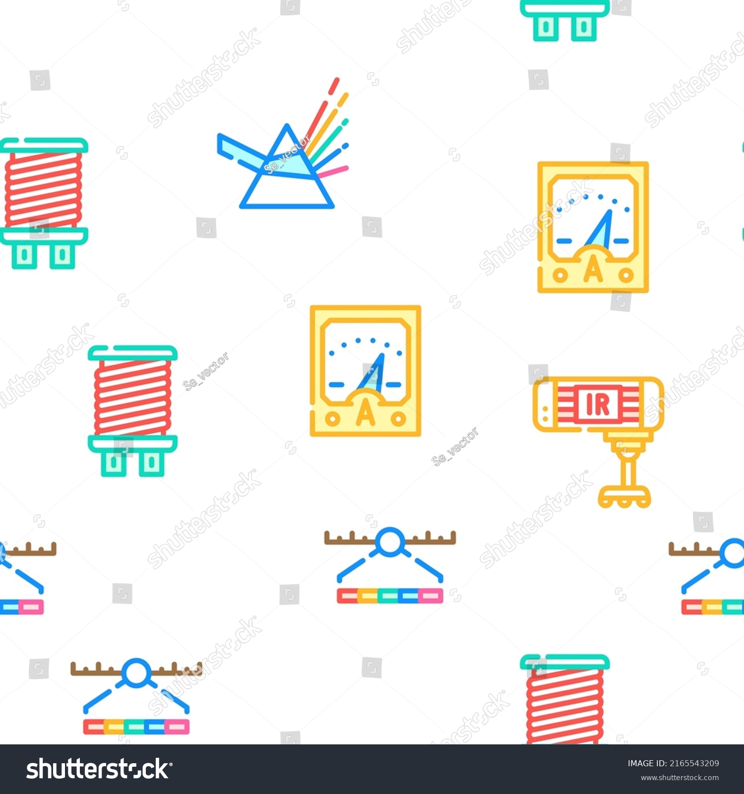 Electromagnetic Science Physics Vector Seamless Pattern Stock Vector ...