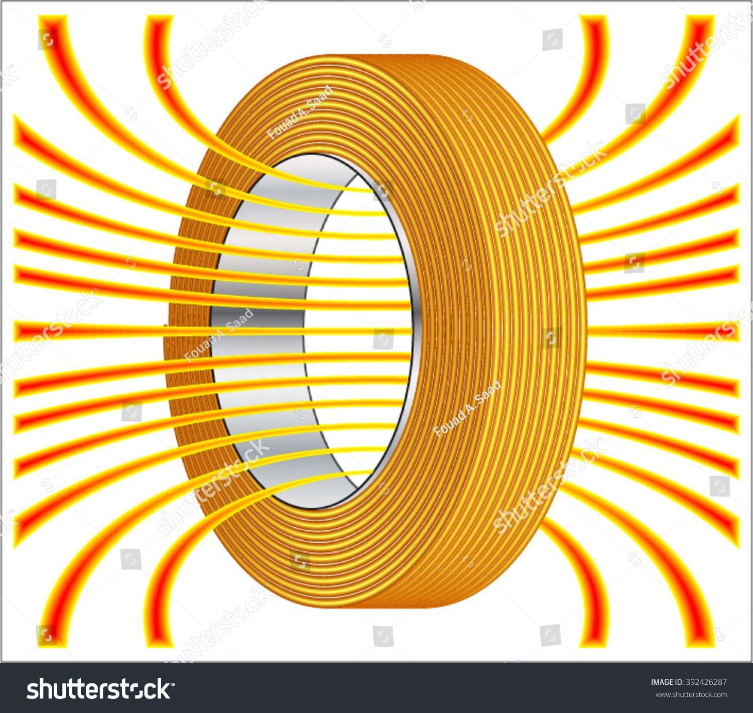 Electromagnetism Magnetic Field Stock Vector (Royalty Free) 392426287 ...