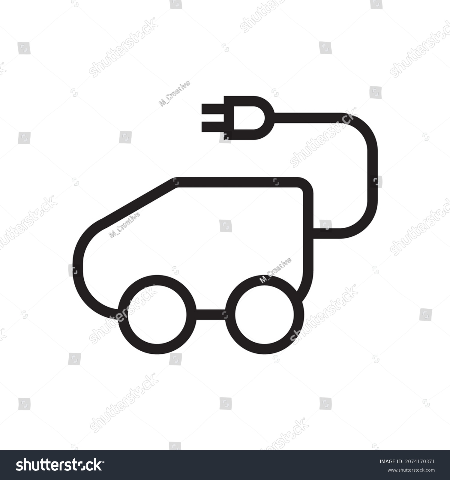 Electronic Car Icon Vector Sign Design Stock Vector (Royalty Free ...