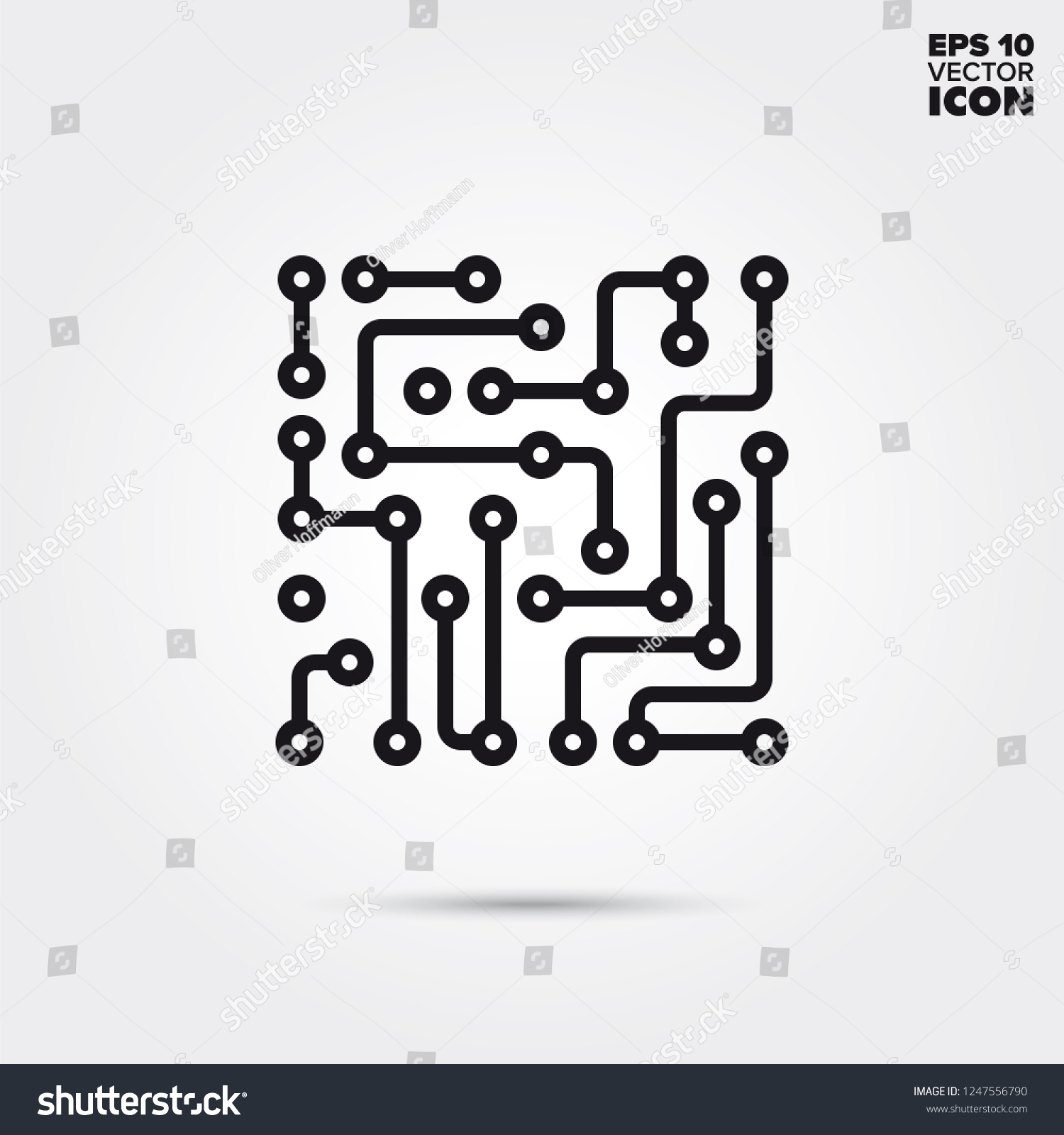 Electronic Circuit Line Icon Abstract Electronic Stock Vector (Royalty ...
