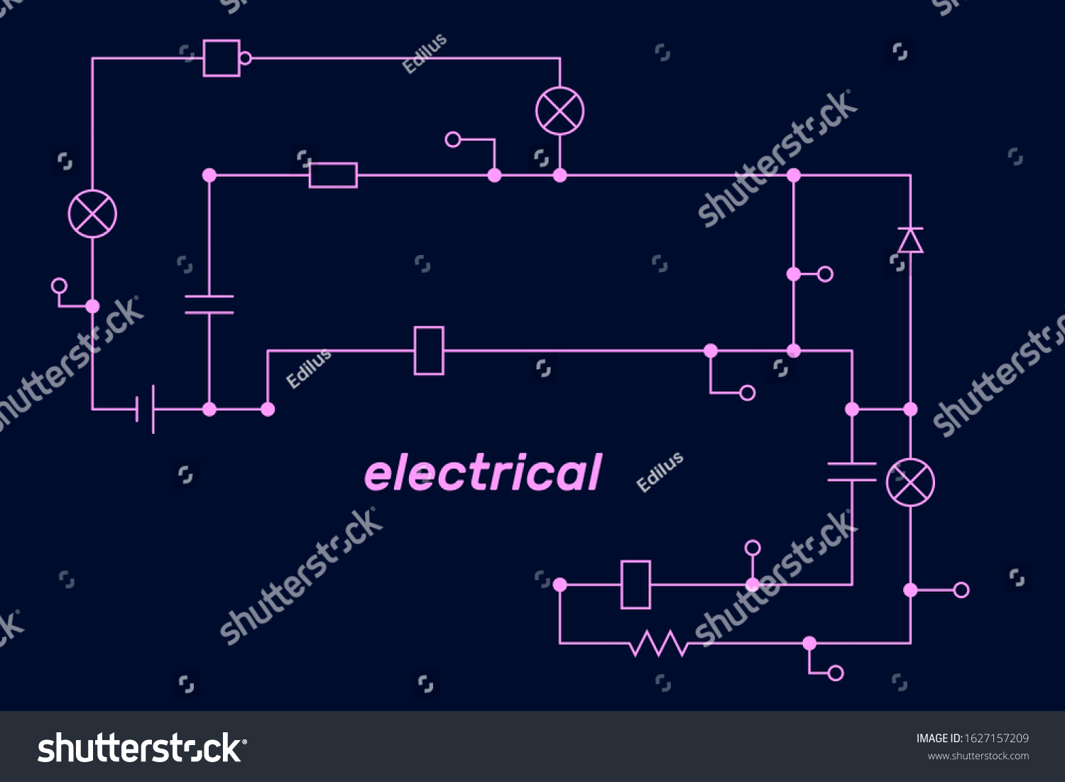Electronic Circuit Scheme Technology Concept Vector Stock Vector ...