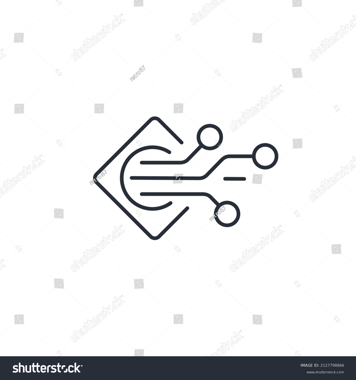 Electronic Communication Elements Connection Lines Vector Stock Vector ...