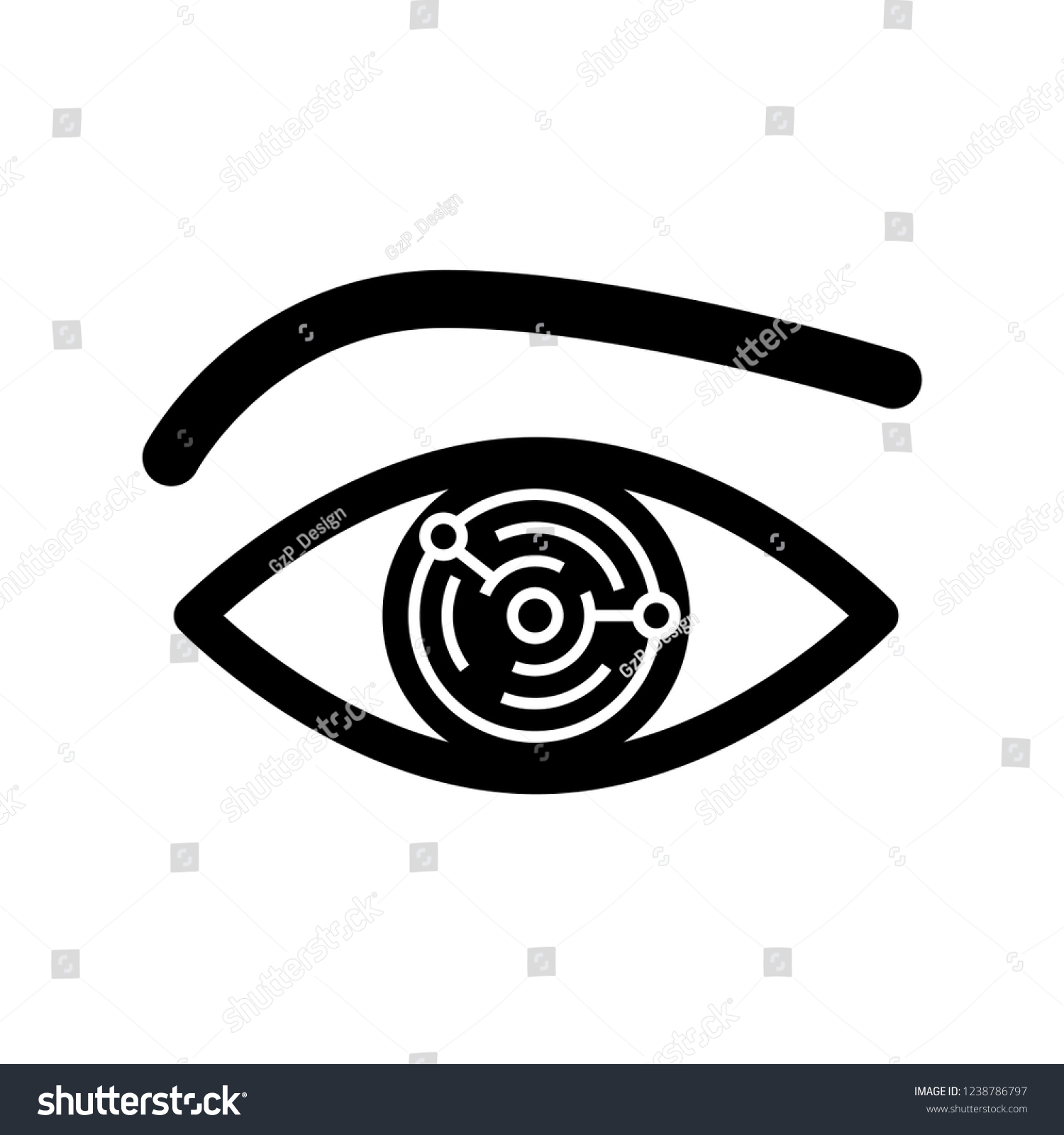 Electronic Cyber Eye Icon Artificial Intelligence Stock Vector (Royalty ...
