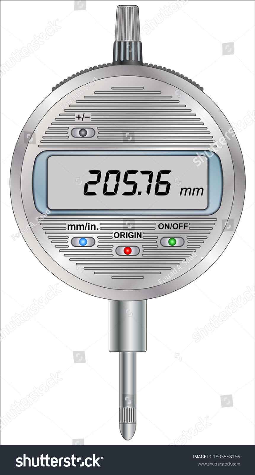 Electronic Digital Dial Indicator Gauge Range Stock Vector (Royalty ...